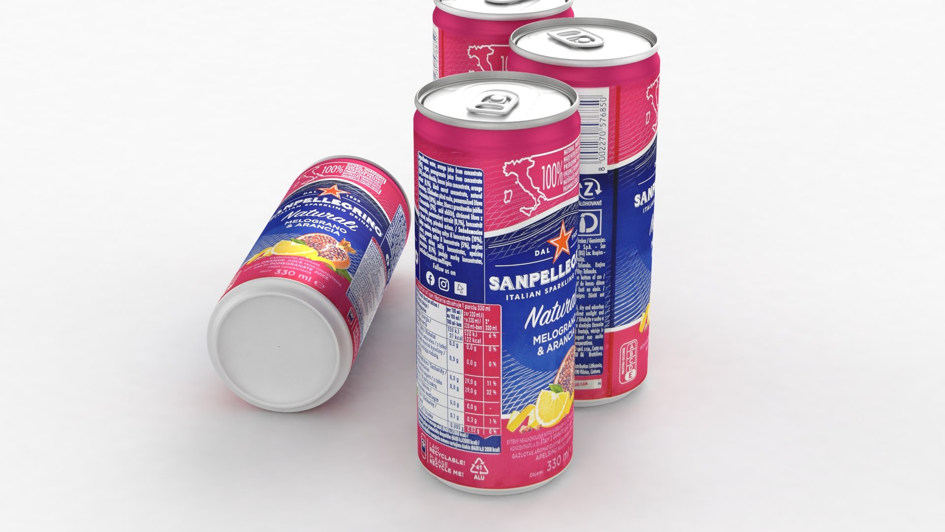 3D Model Beverage Can Sanpellegrino Naturali Melograno Arancia 330ml ...