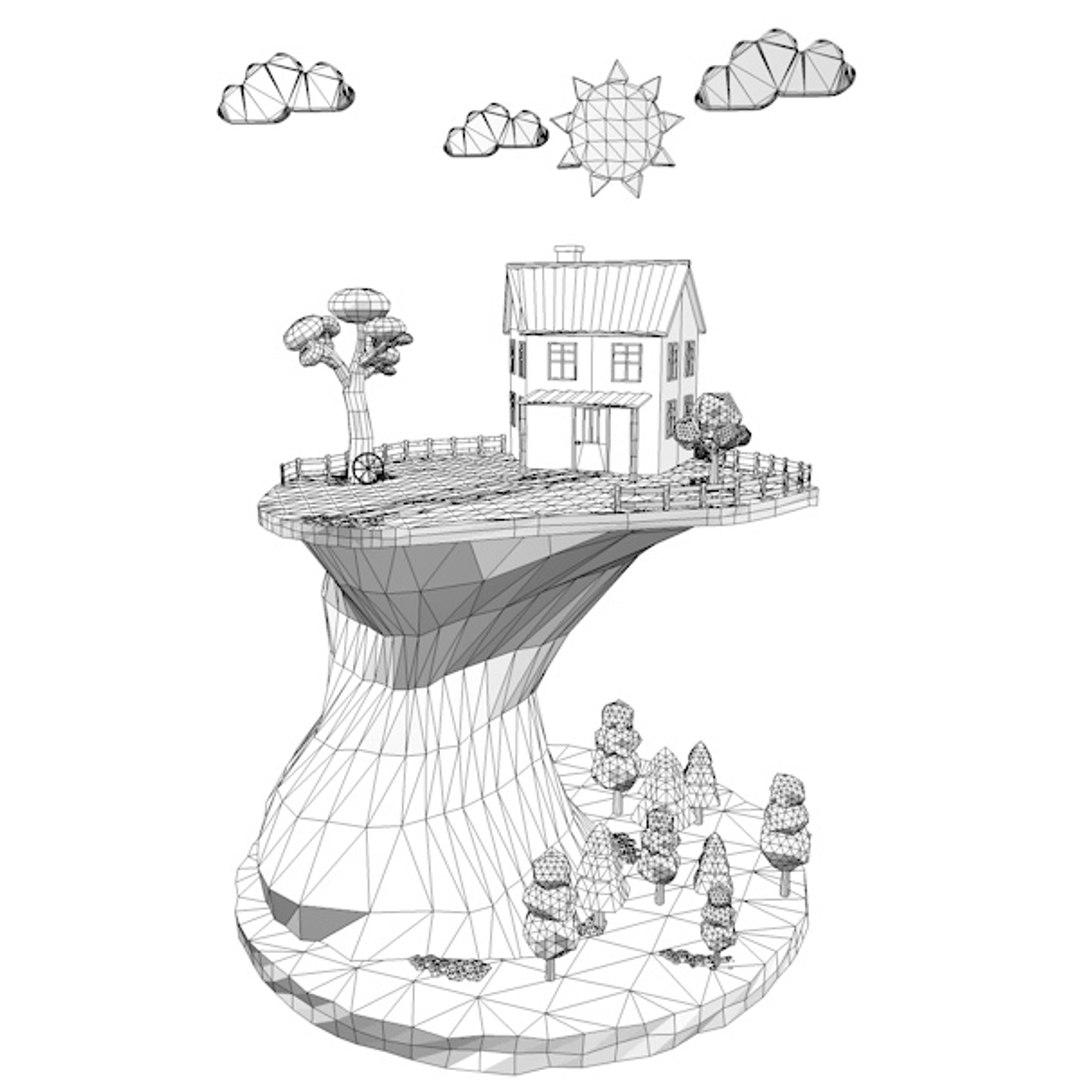 Cartoon Landscape 3d 3ds