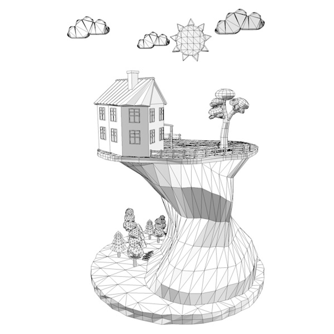 Cartoon Landscape 3d 3ds