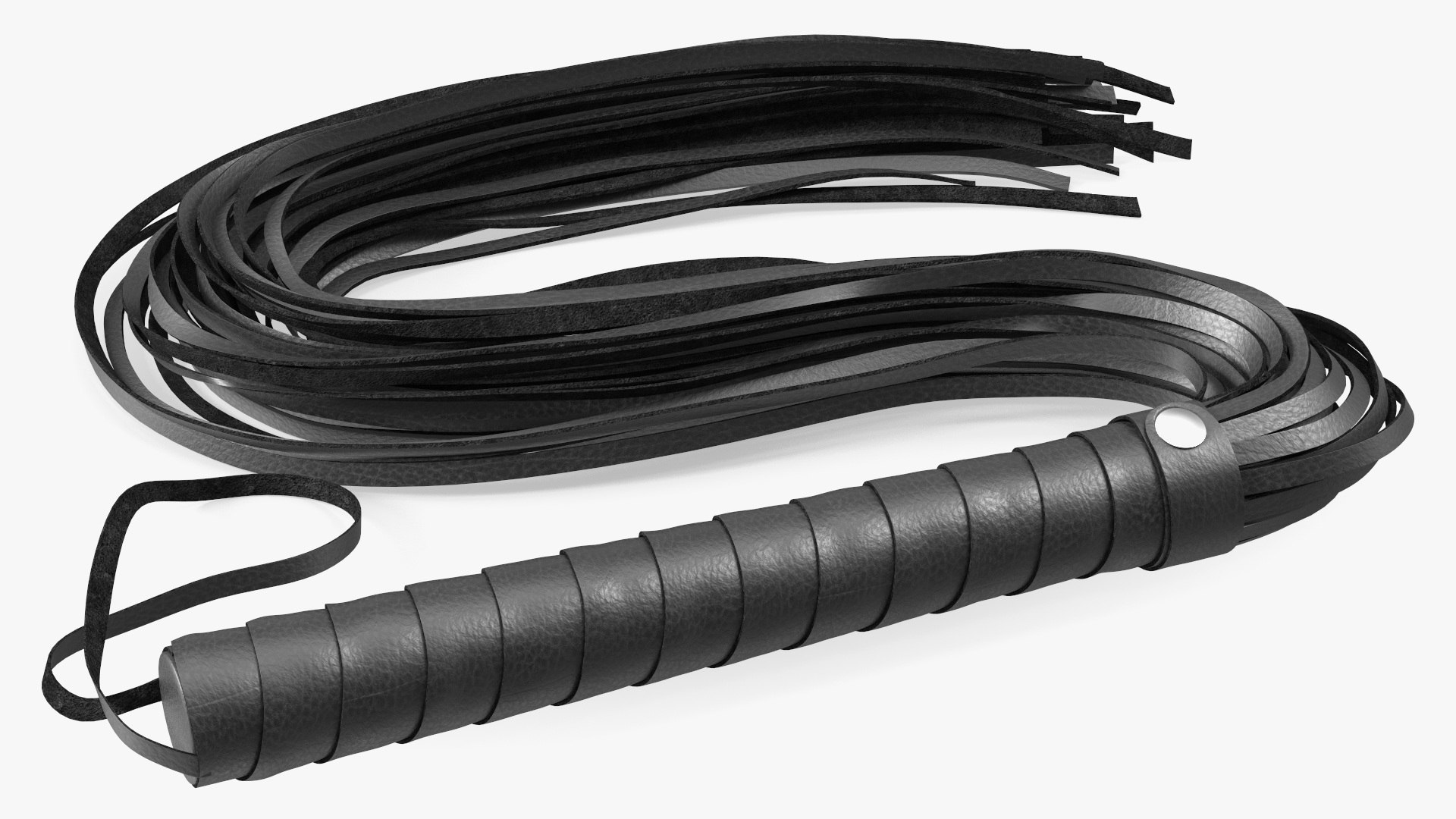 3D Short Whip Folded Black Model - TurboSquid 2029507