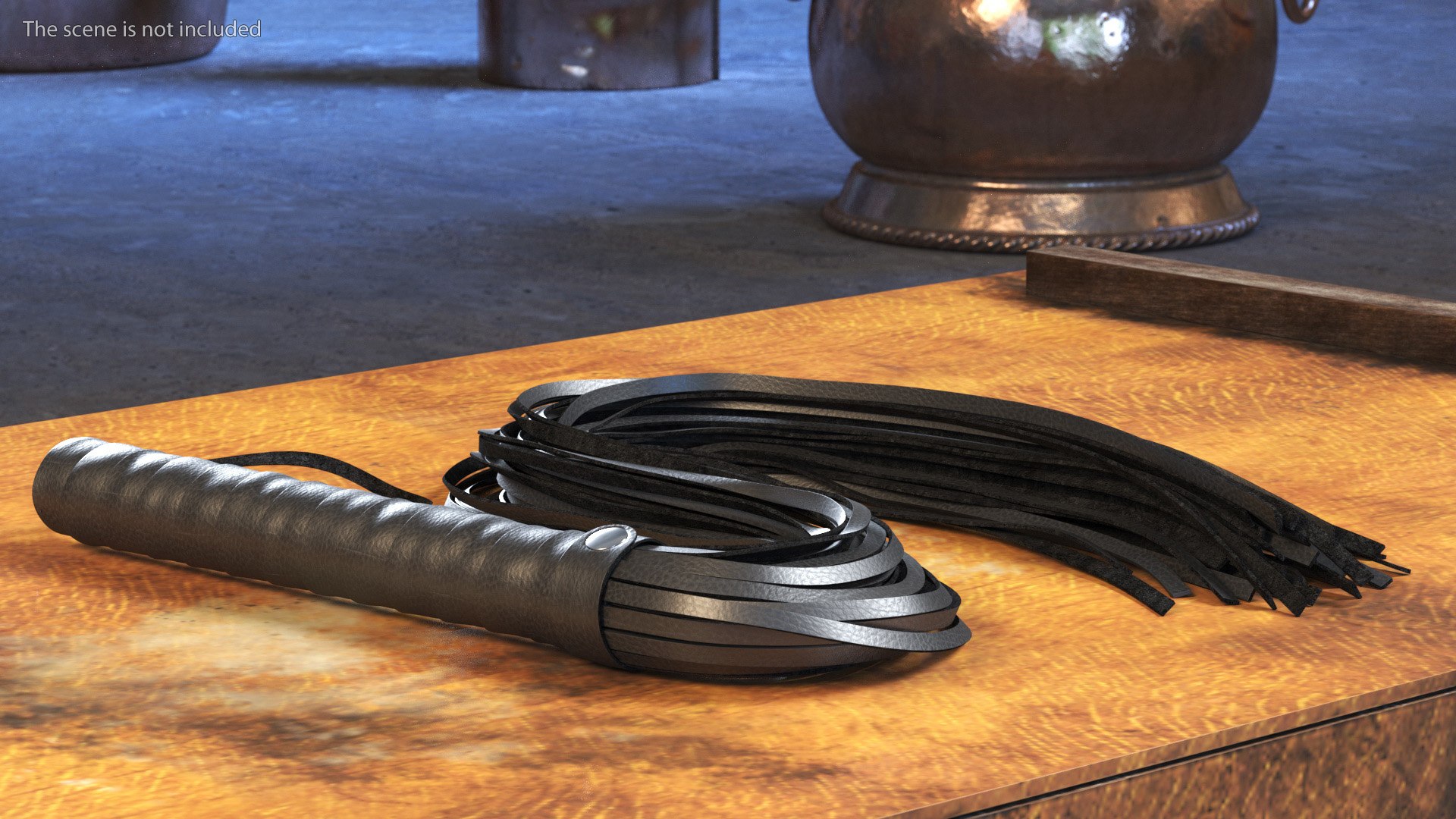 3D Short Whip Folded Black Model - TurboSquid 2029507