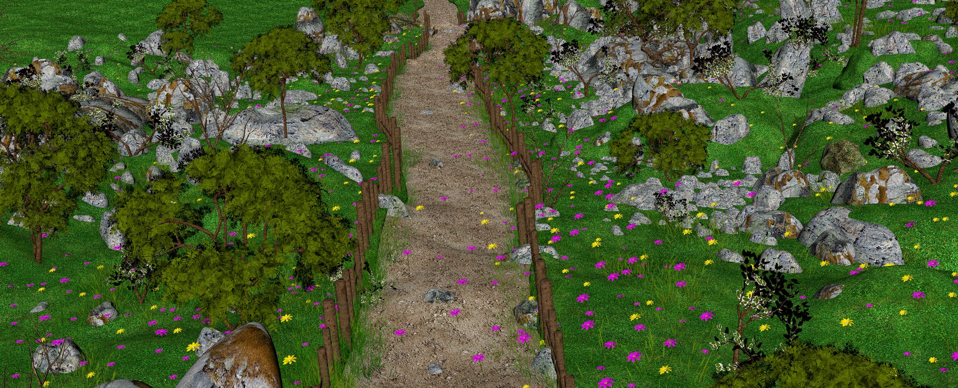 Path cartoon forest model - TurboSquid 1377039
