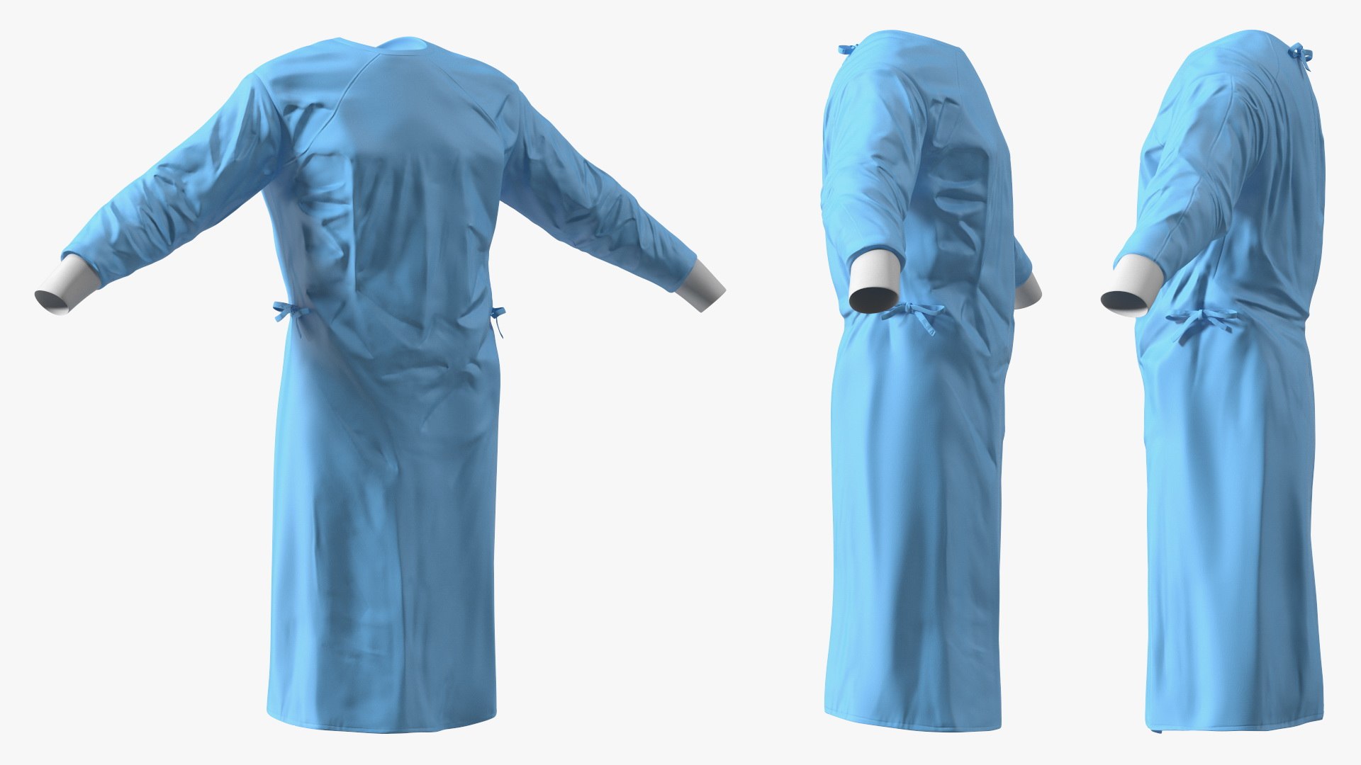 Full Sleeve Blue Cotton Surgeon Gown Model - TurboSquid 2128345