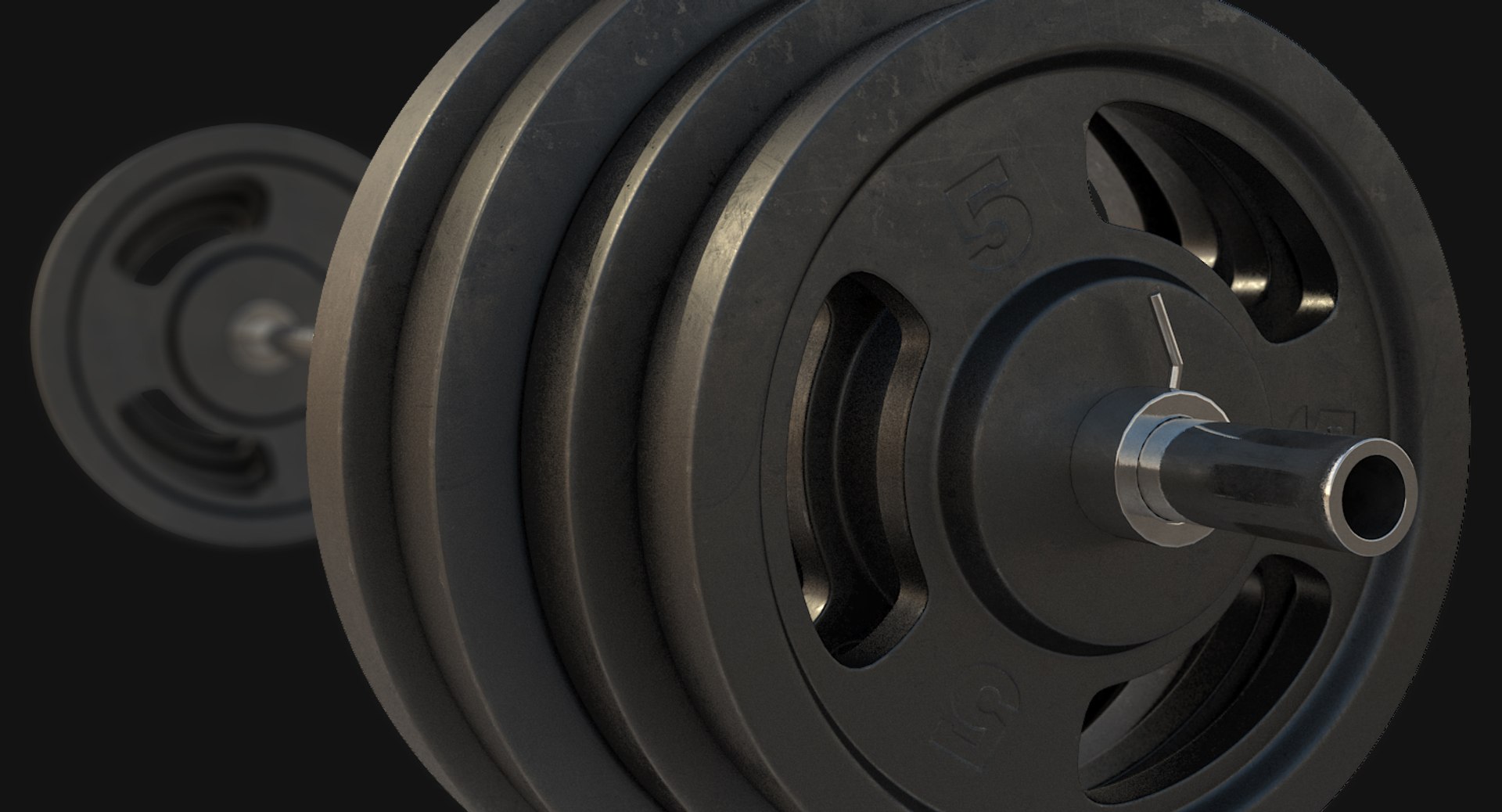 3D barbell plates metallic model - TurboSquid 1373934
