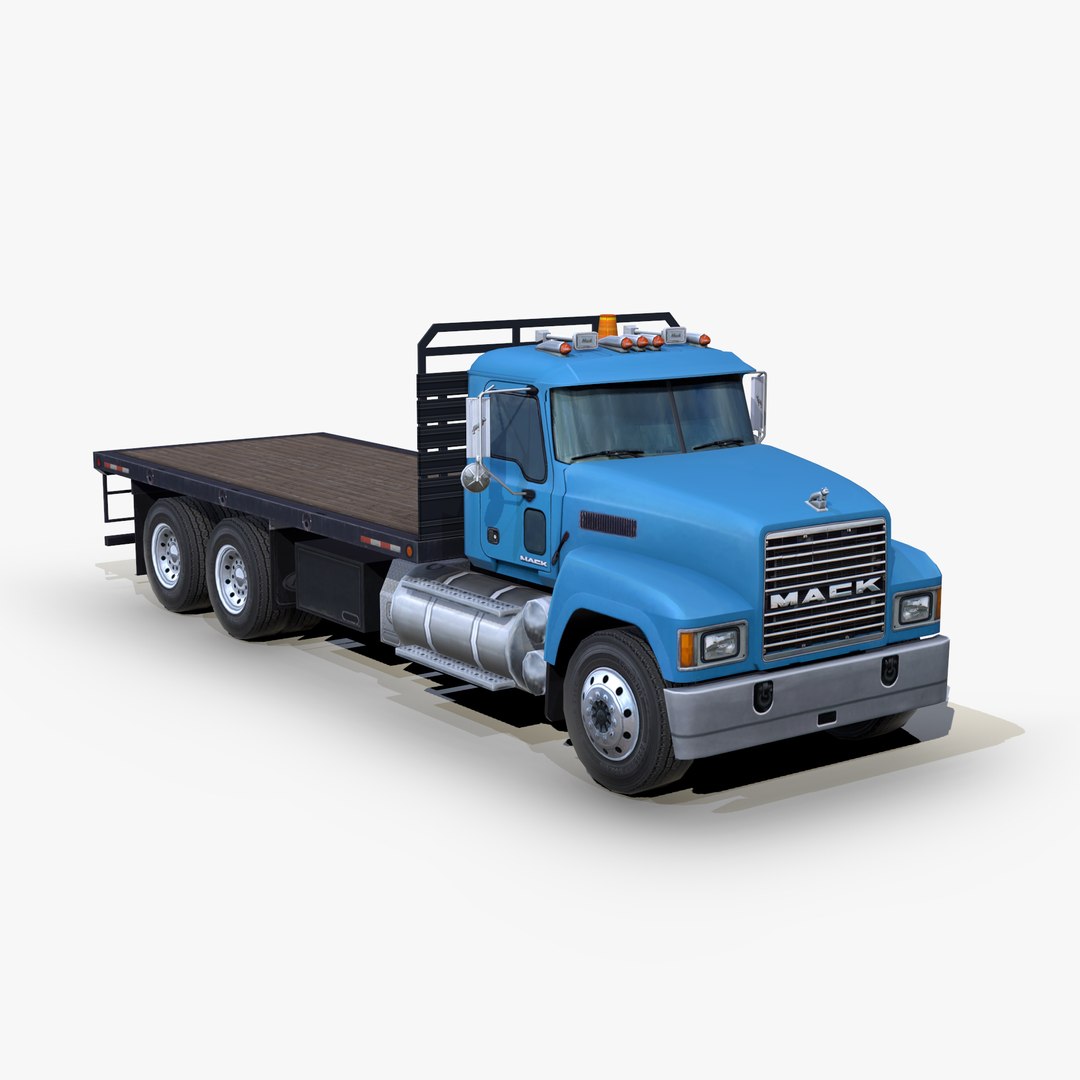 Mack CH613 flatbed truck s01 2004 3D model - TurboSquid 1920550