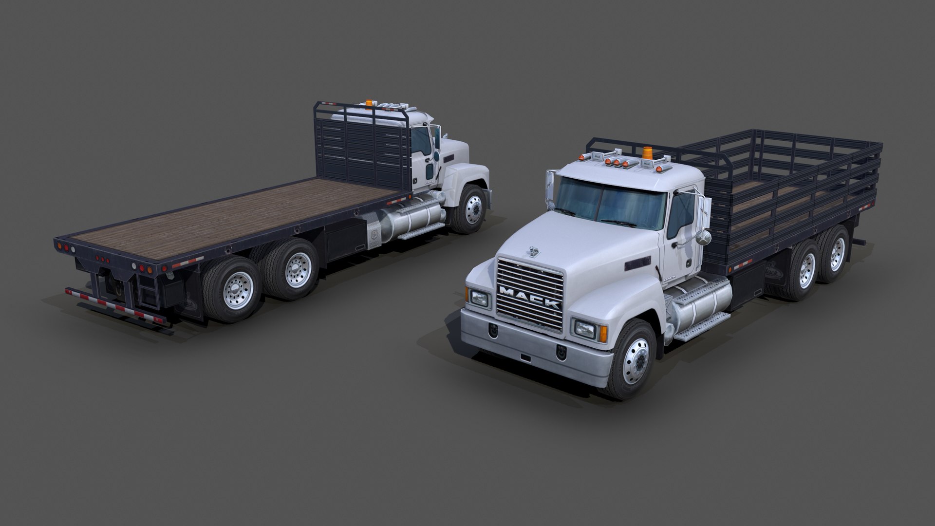 Mack CH613 Flatbed Truck S01 2004 3D Model - TurboSquid 1920550