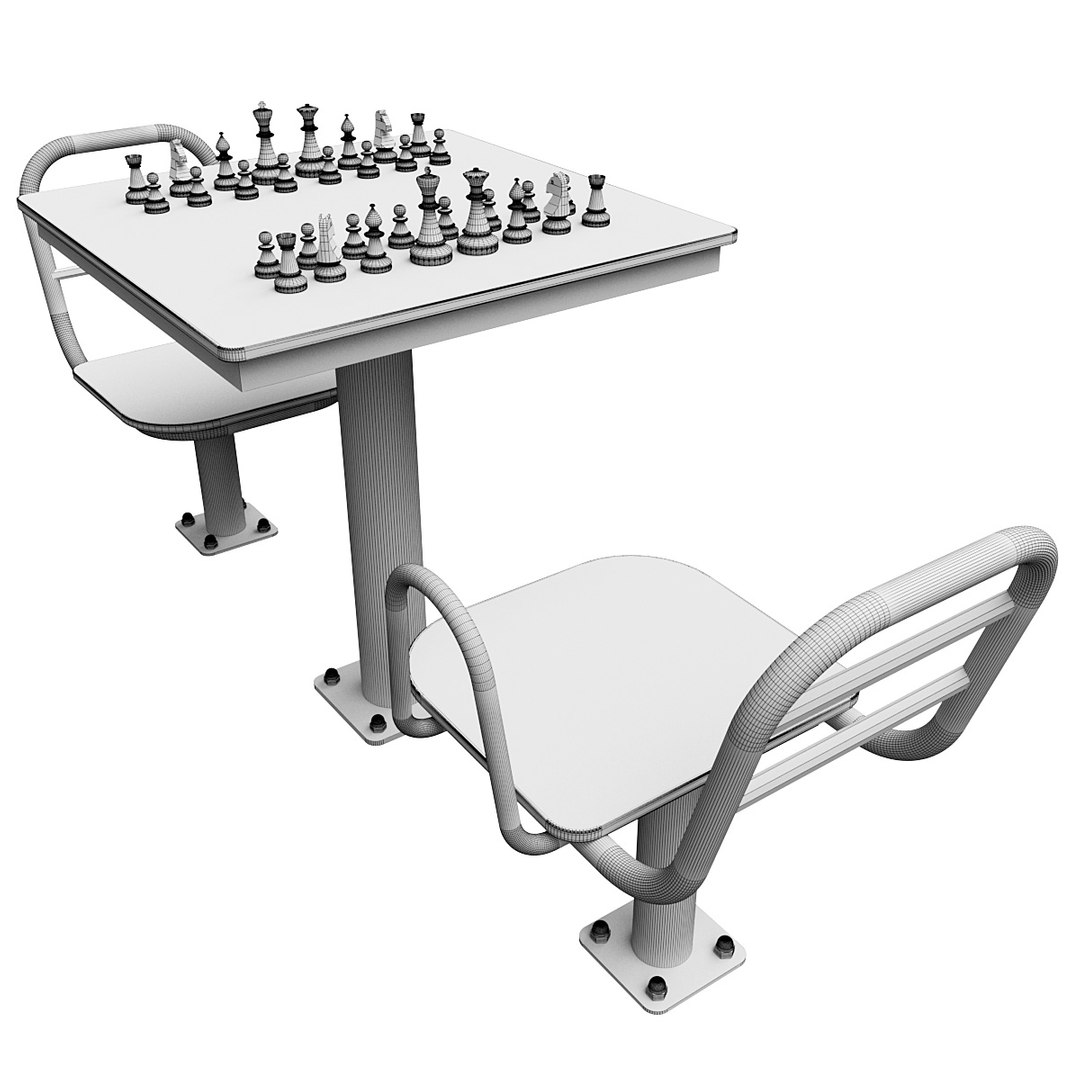 3D Outdoor Chess Table Chairs - TurboSquid 1522795