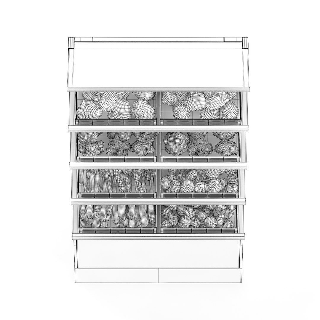 3d Model Supermarket Shelf Vegetables