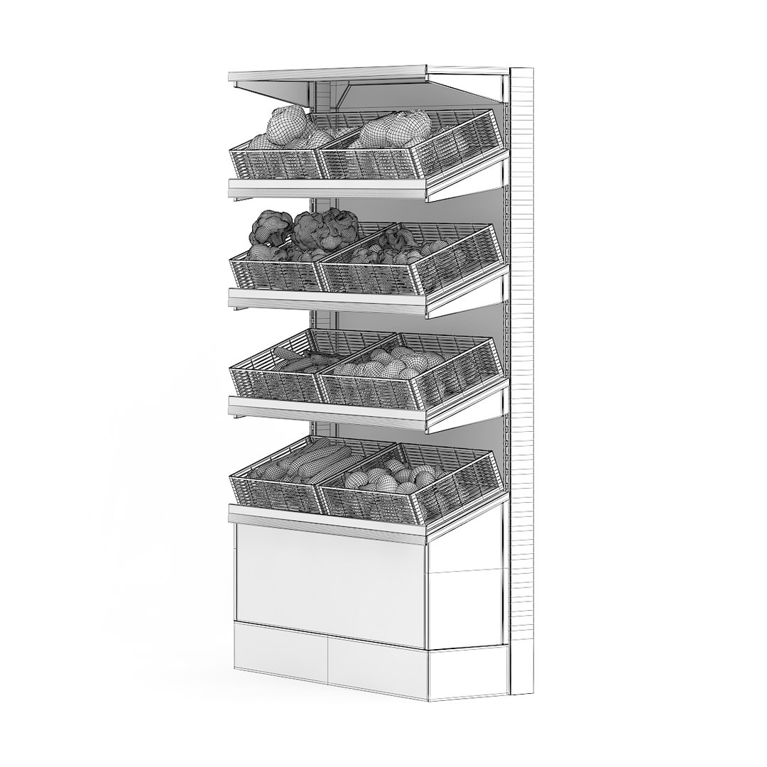 3d Model Supermarket Shelf Vegetables