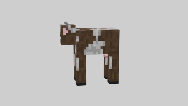 modelo 3d Minecraft vaca aparejada - TurboSquid 1980171