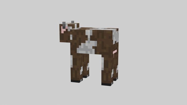 modelo 3d Minecraft vaca aparejada - TurboSquid 1980171