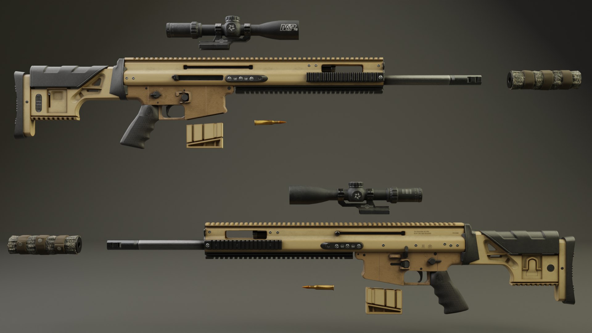 3D Model SCAR 20S PBR Low-poly - TurboSquid 1847118