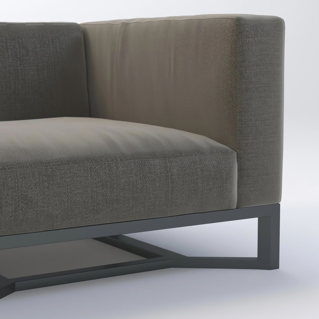 3D Bloc Modular 3 Seater Sofa By Gloster - TurboSquid 2011888