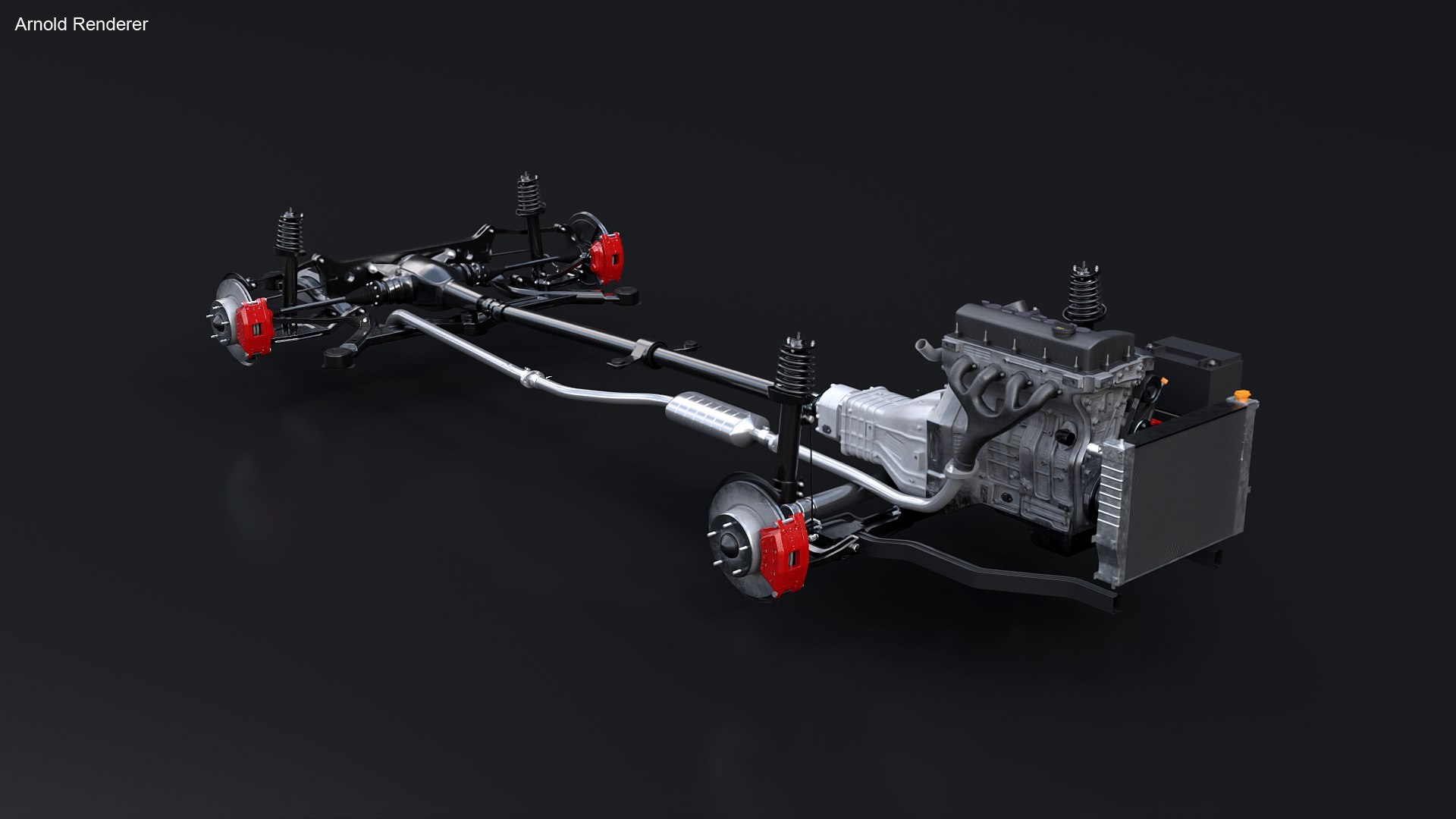 Rear Wheel Drive Chassis And 4-in Line Engine 3D - TurboSquid 2025242