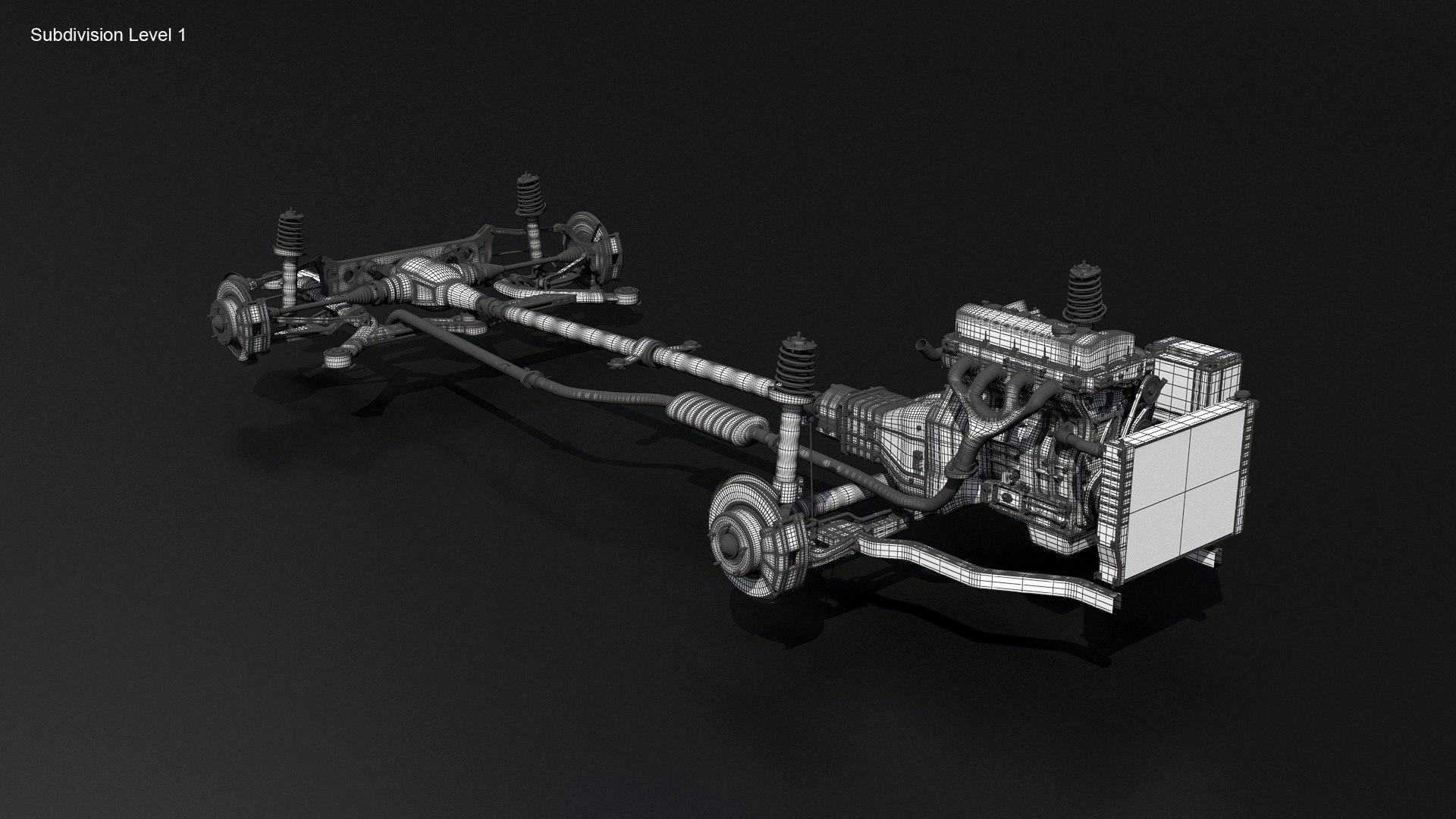 Rear Wheel Drive Chassis And 4-in Line Engine 3D - TurboSquid 2025242