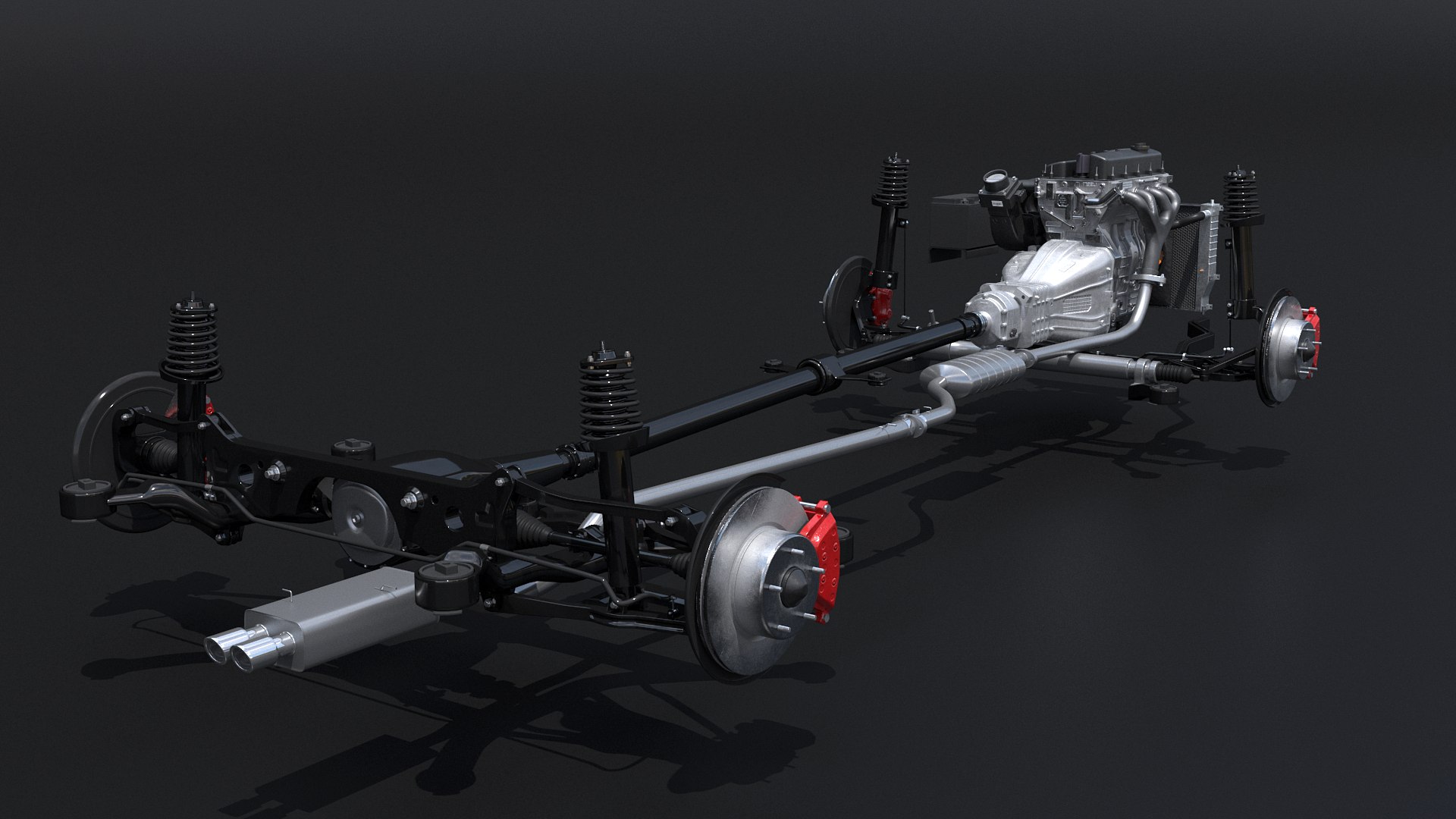 Rear Wheel Drive Chassis And 4-in Line Engine 3D - TurboSquid 2025242