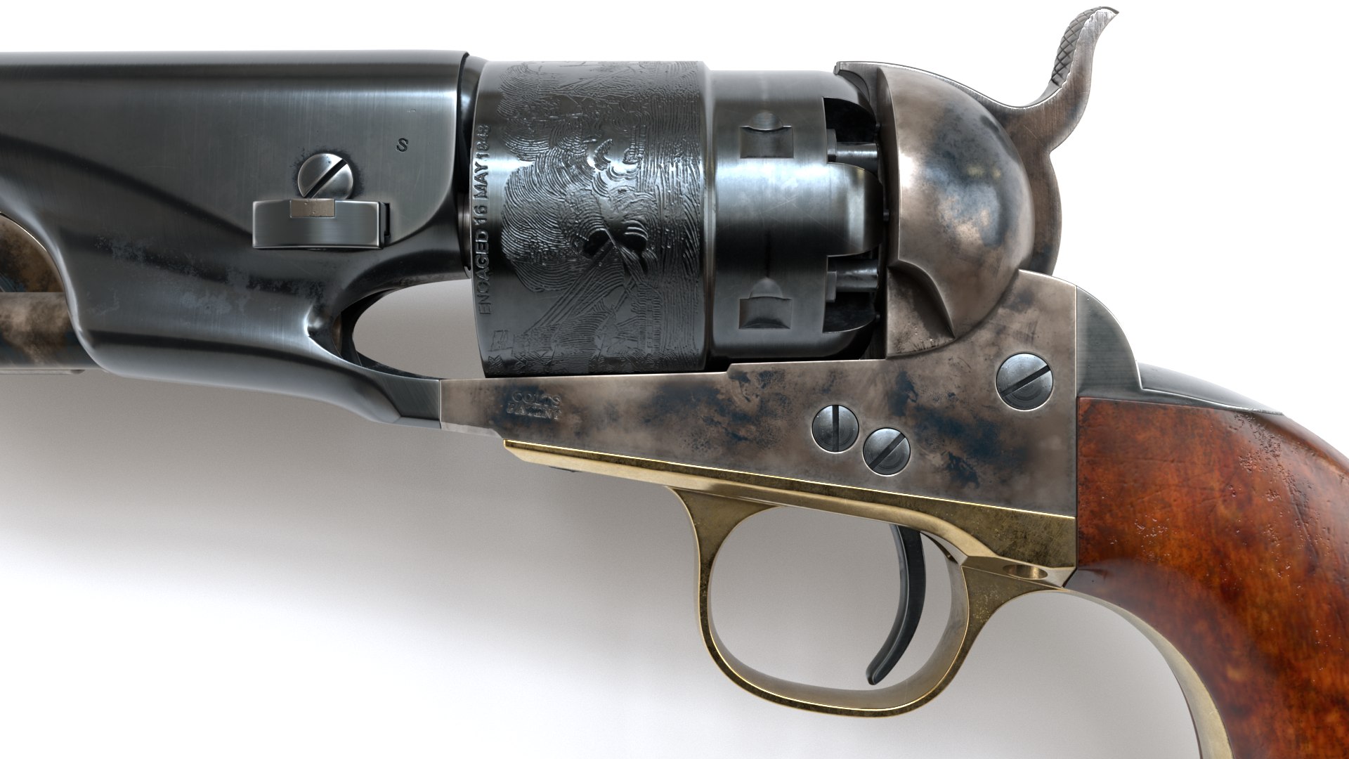 Colt 1860 Army 44 Cal Model - TurboSquid 1953999