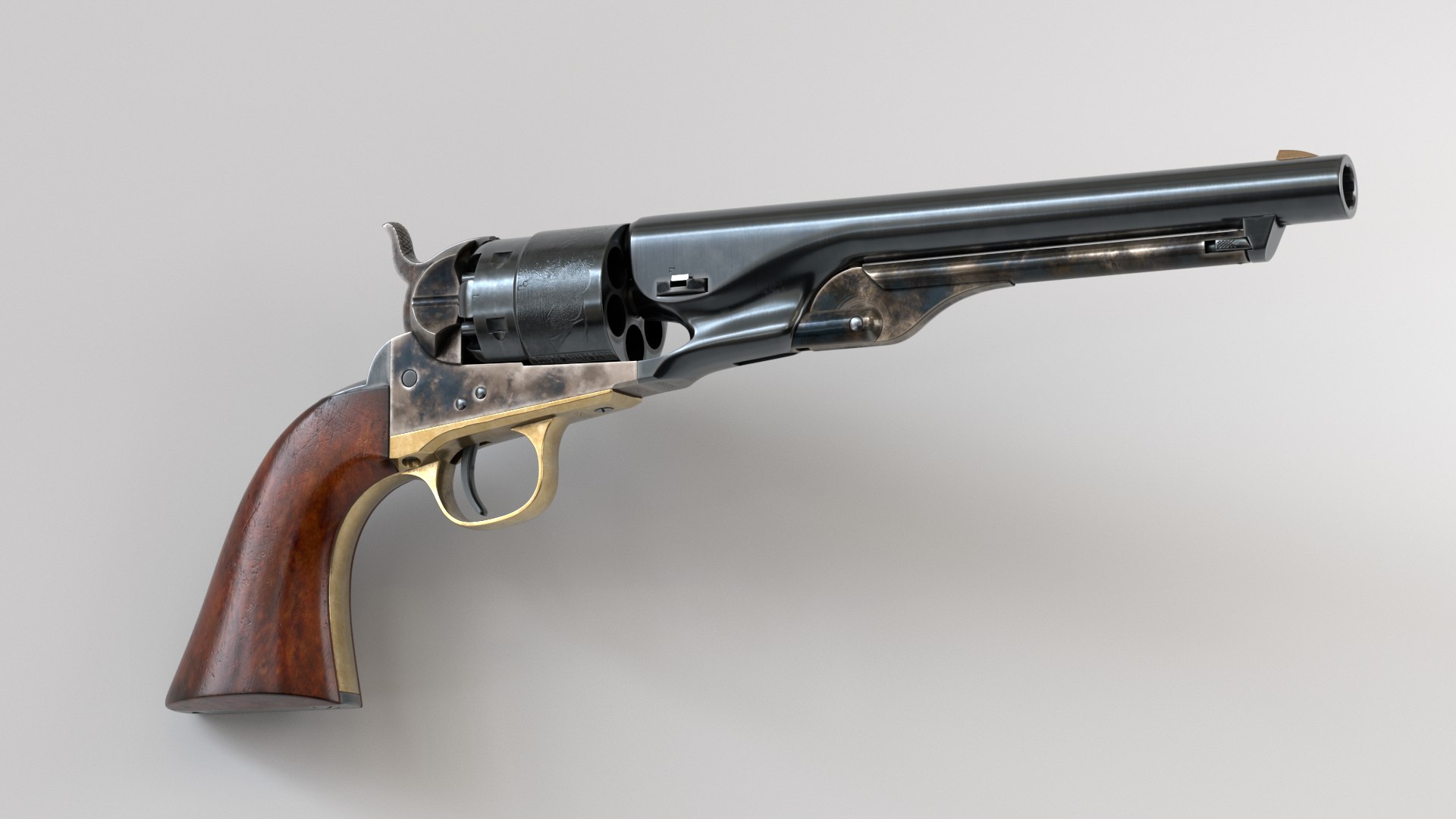 Colt 1860 Army 44 Cal Model - TurboSquid 1953999