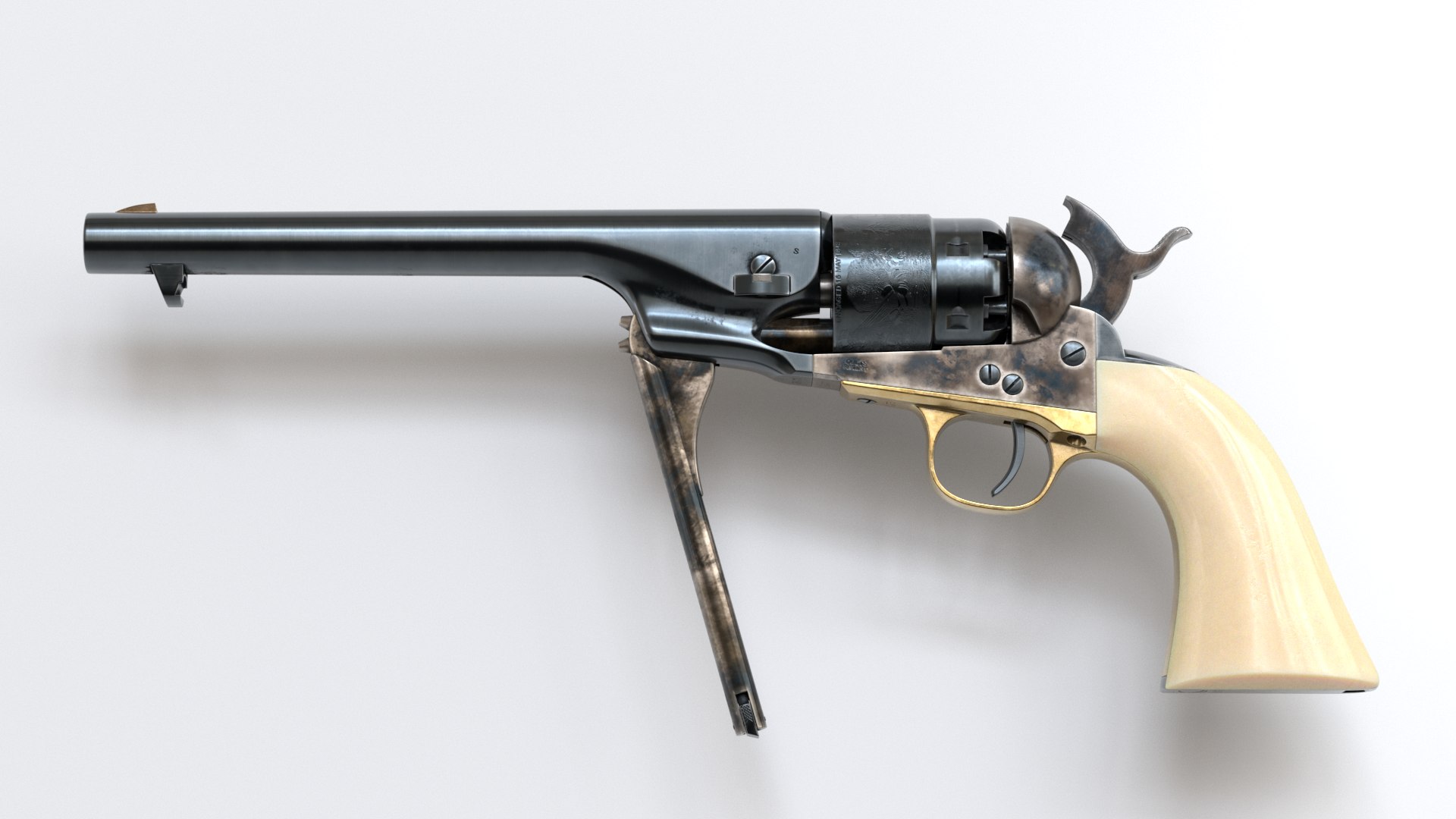 Colt 1860 Army 44 cal model - TurboSquid 1953999