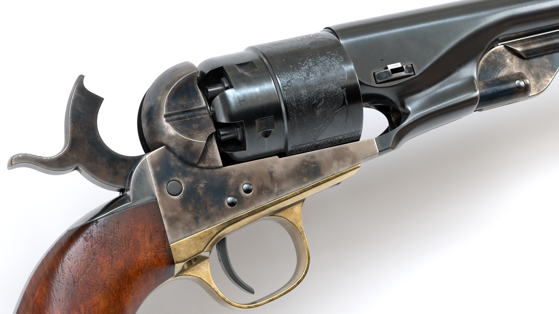 Colt 1860 Army 44 cal model - TurboSquid 1953999