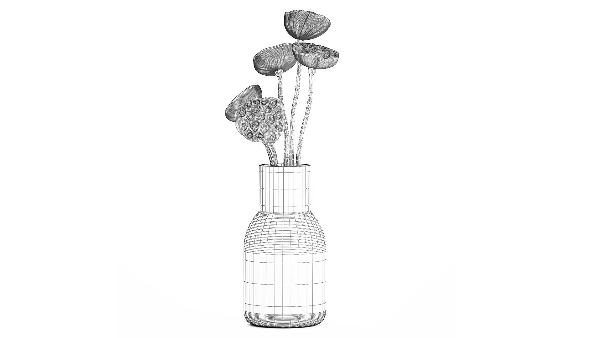 3D Flower Bouquet Of Dried Flowers Lotus Branches 522 - TurboSquid 2382429