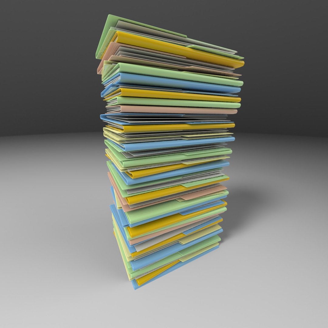 folder stack 3d model