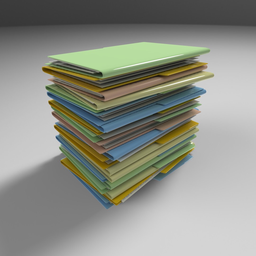 folder stack 3d model