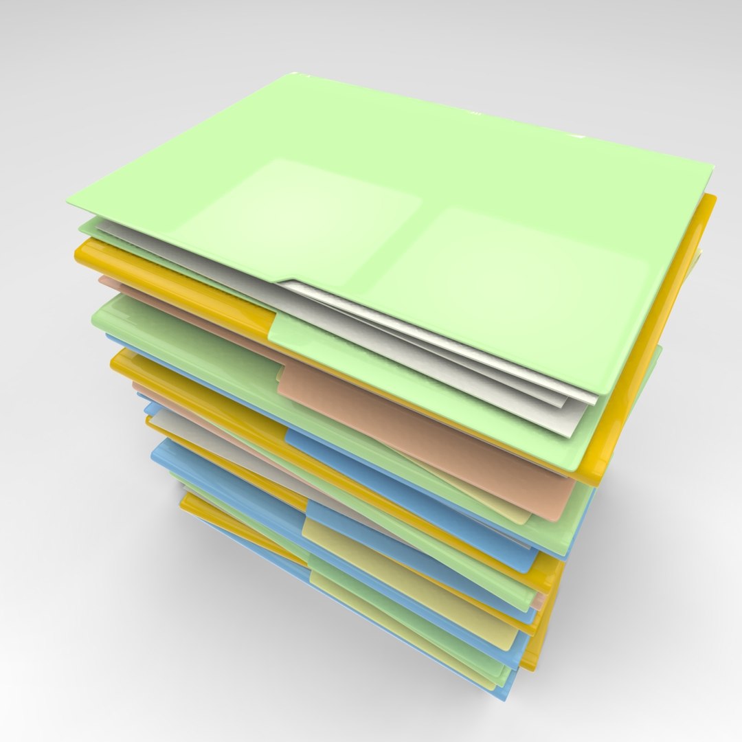 folder stack 3d model