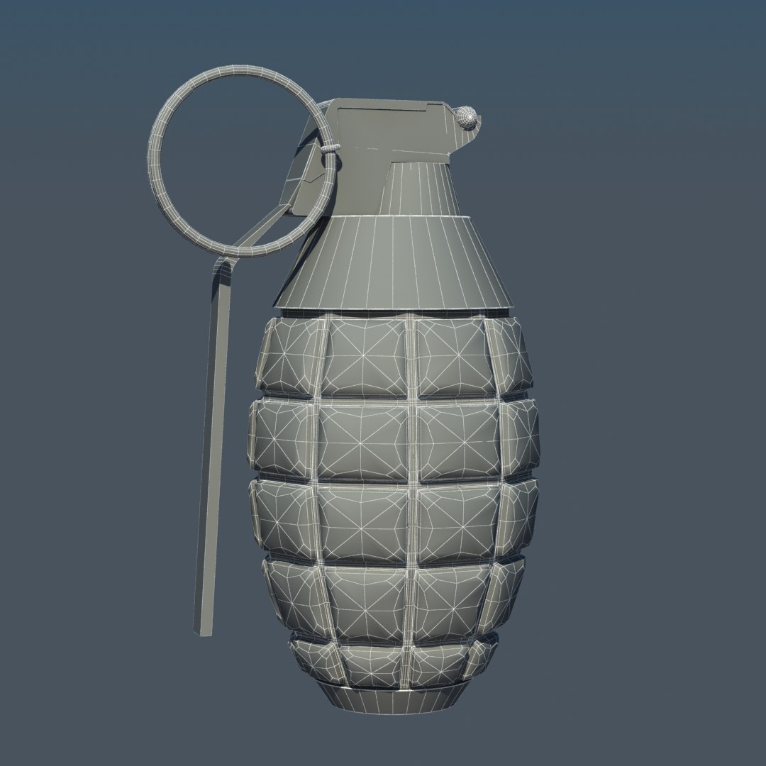 3d hand grenade model
