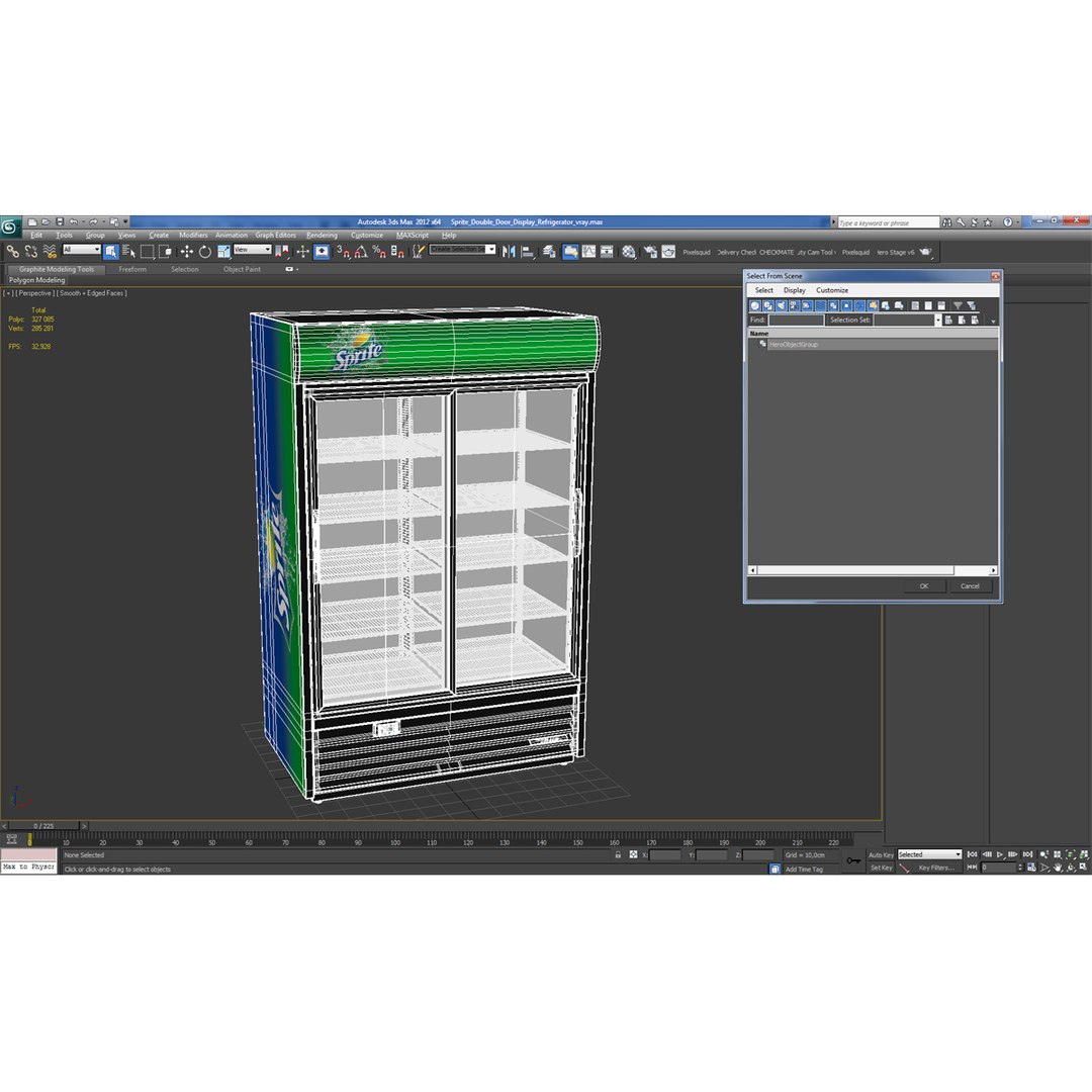3d sprite double door display model