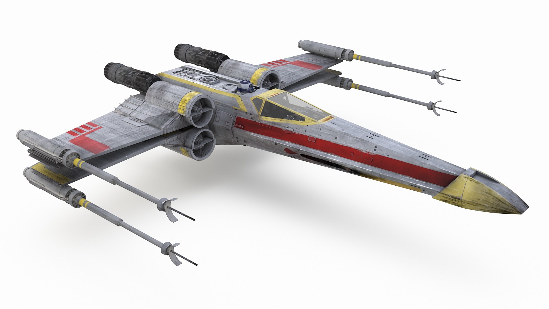 Starfighter X-Wing With Droid R2-D2 Rigged For Cinema 4D 3D Model ...