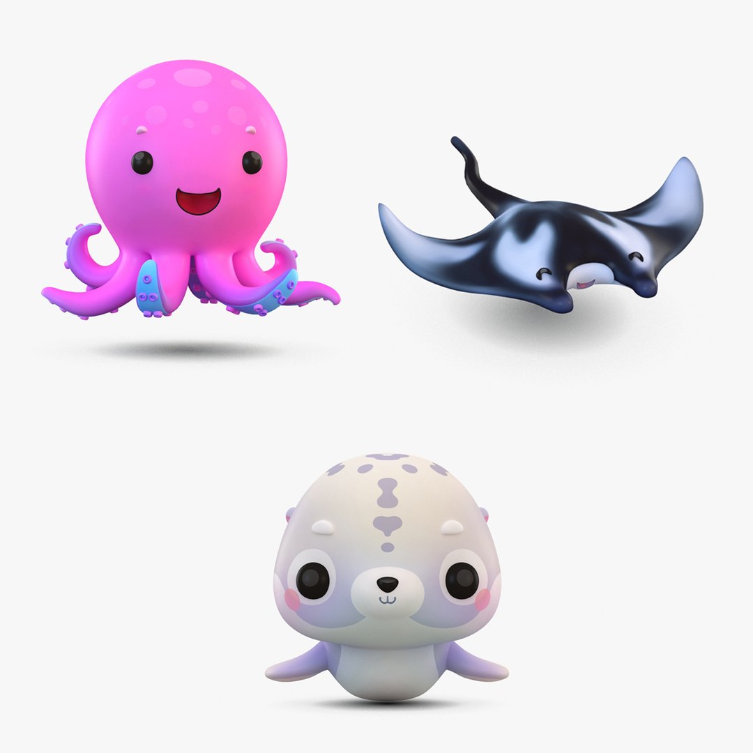 Sea Animals Small Collection 3D - TurboSquid 1874173