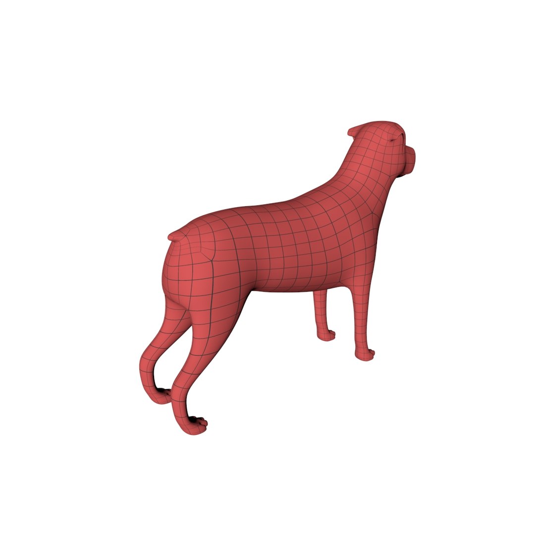 3d Base Mesh Rottweiler Dog Model