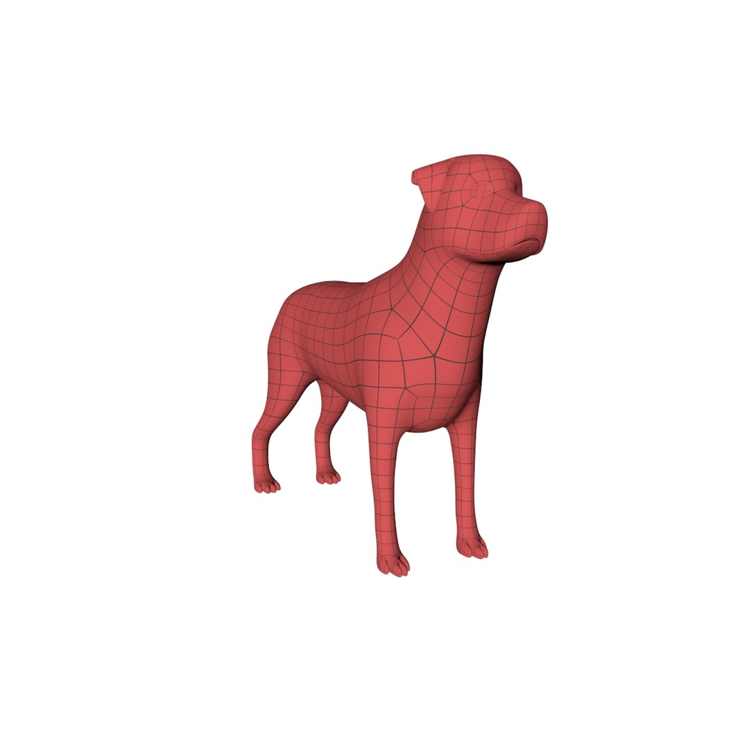 3d Base Mesh Rottweiler Dog Model