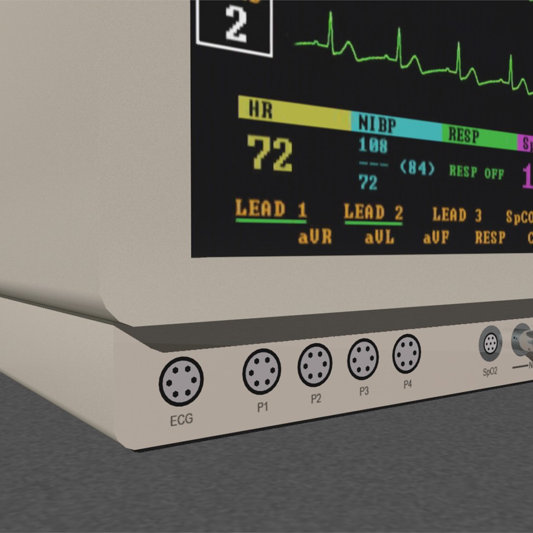 3d Monitor Medical Ecg Model