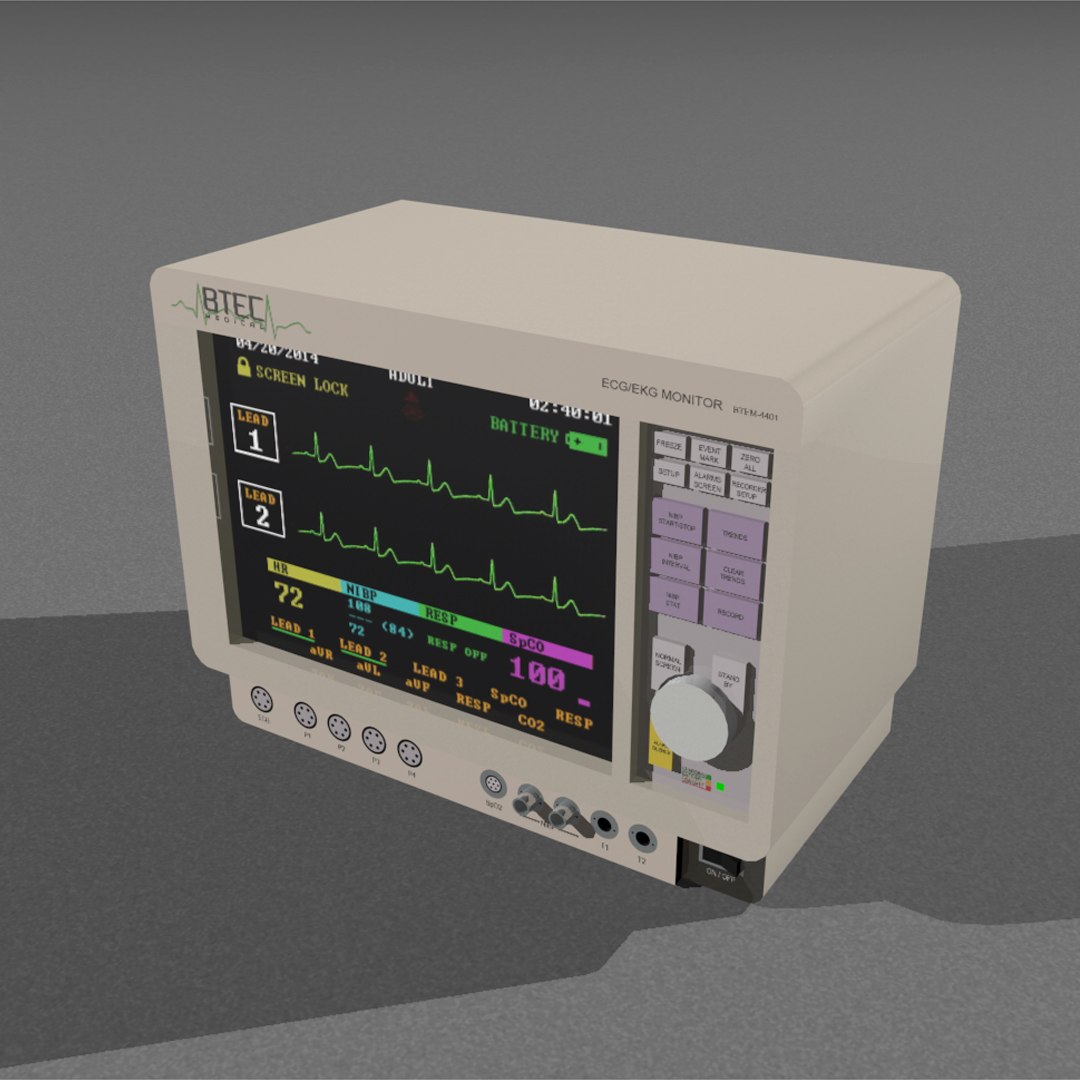 3d Monitor Medical Ecg Model