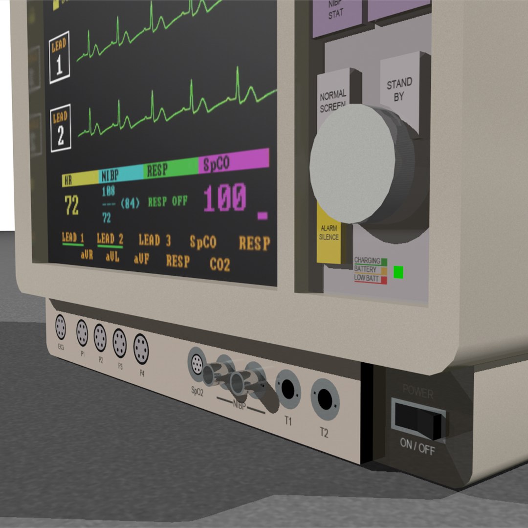 3d Monitor Medical Ecg Model