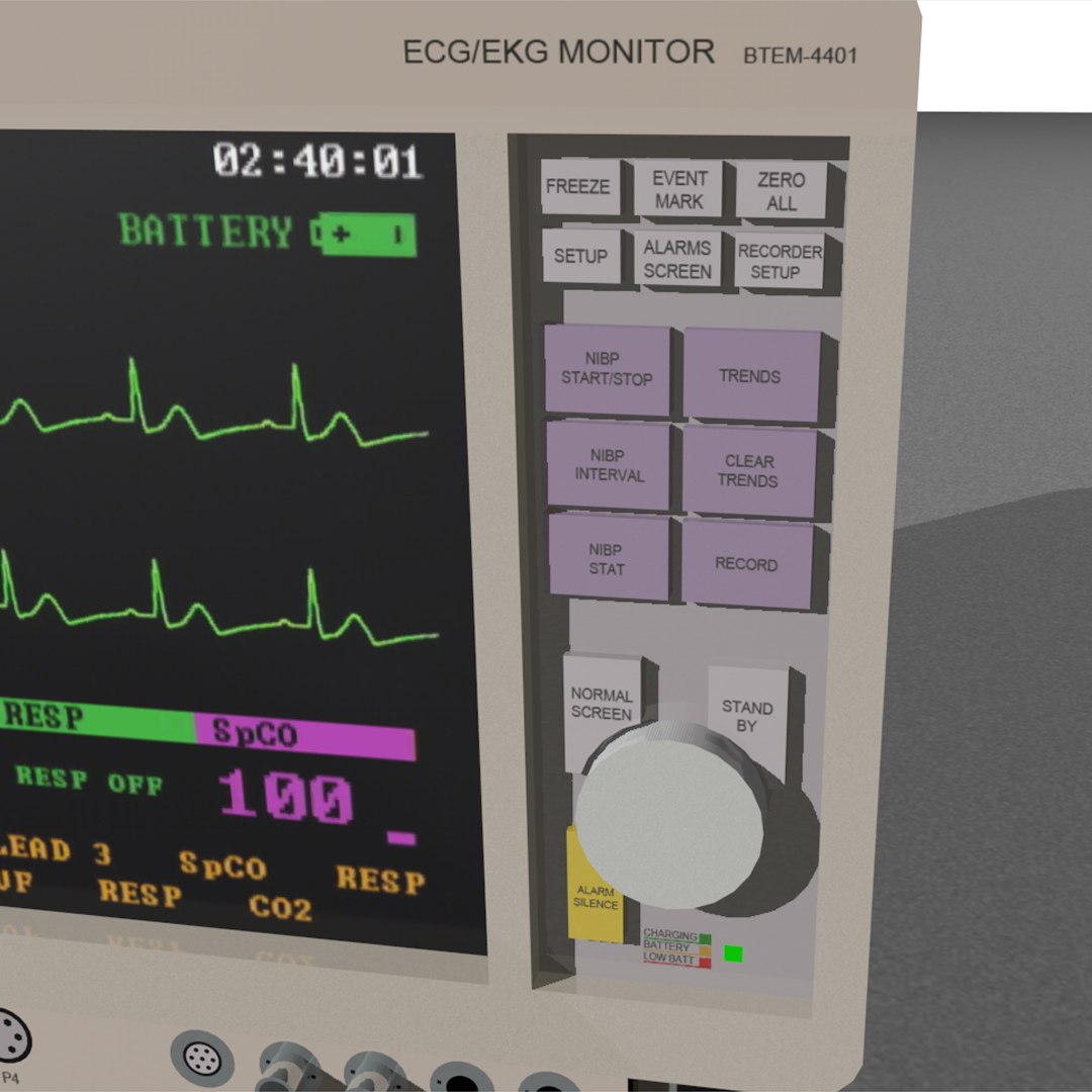 3d Monitor Medical Ecg Model