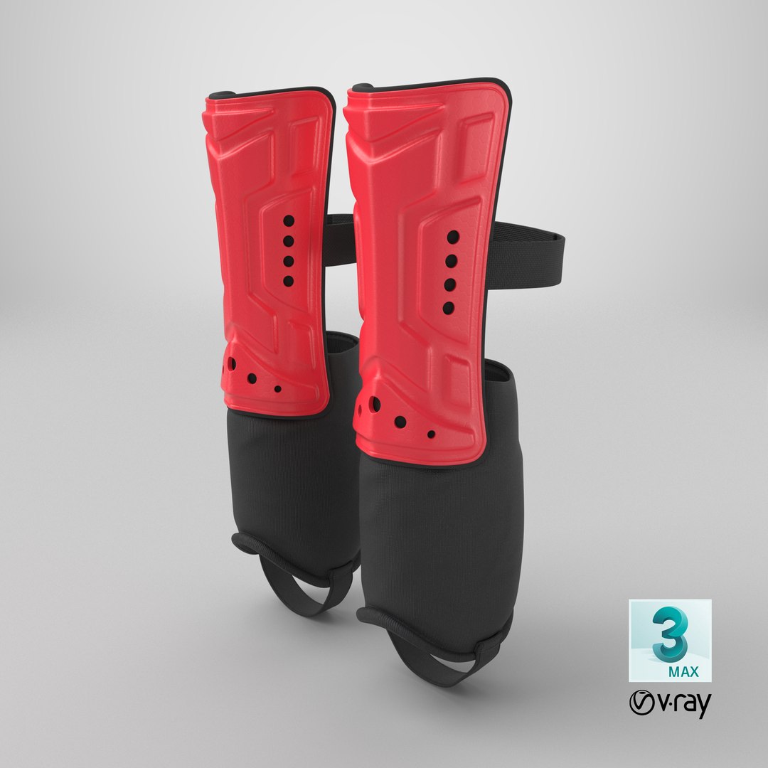 3D Soccer Leg Guards With Padded Ankle Sleeve Red Model - TurboSquid ...