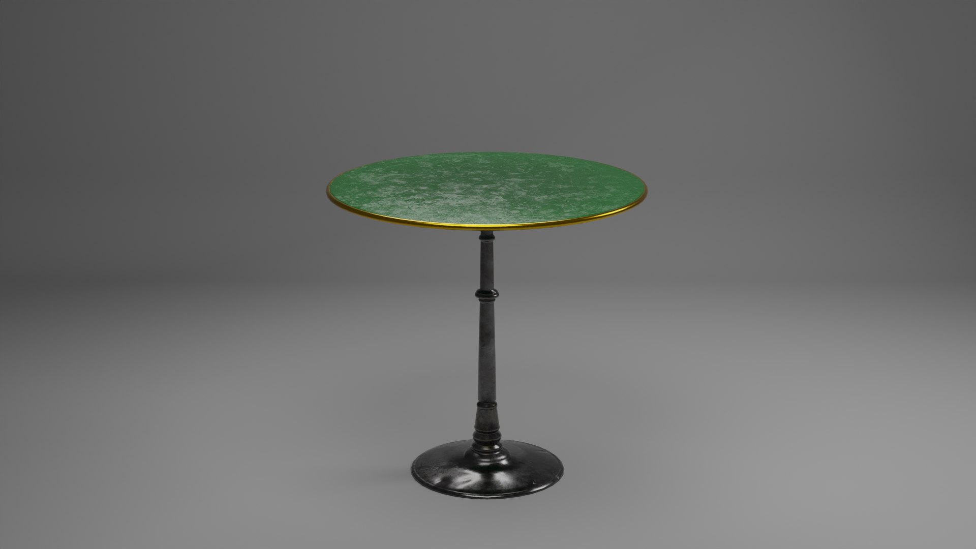 Vintage Bistro Table With Green Top 3D Model - TurboSquid 2320862