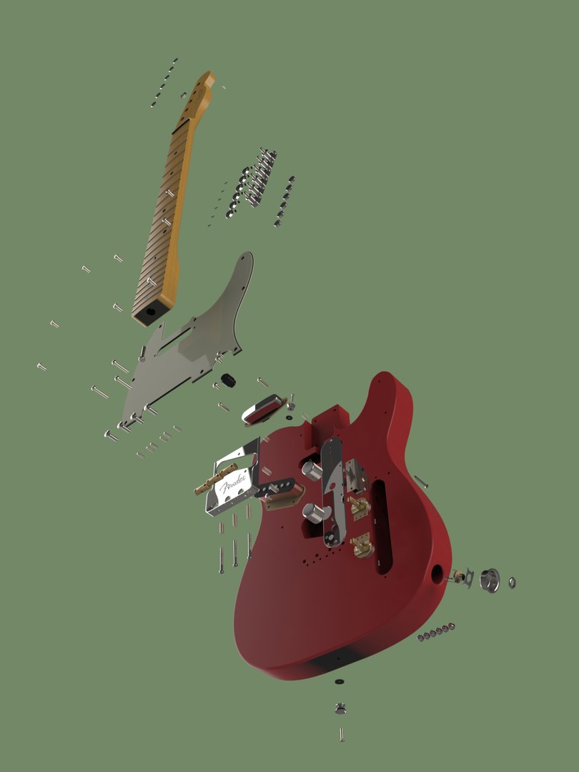 3D Model Fender Telecaster American Professional - TurboSquid 2283137