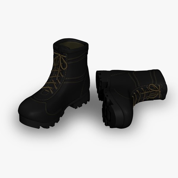 black boots 3d obj
