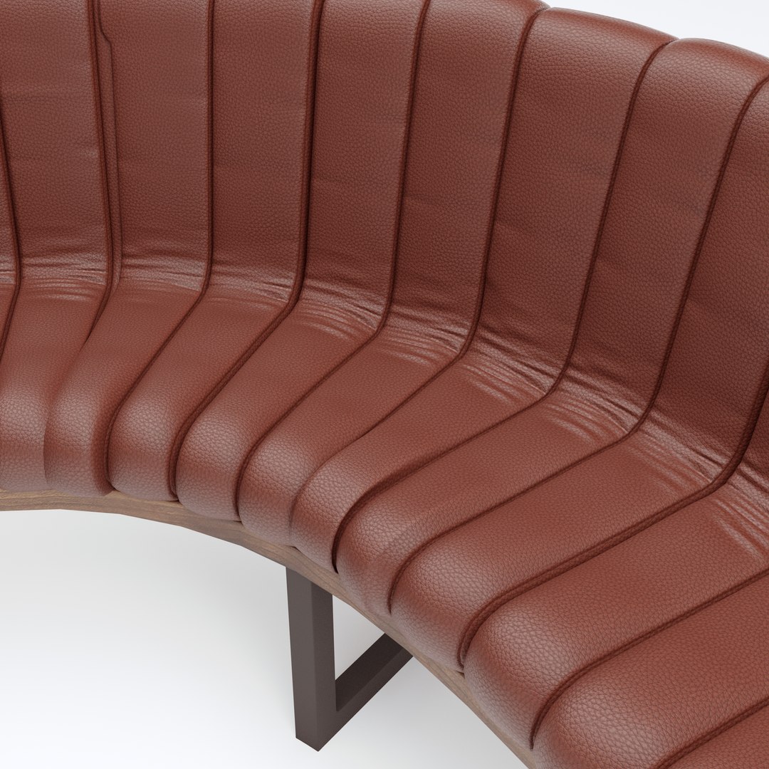 3D Metal Framed Curved Banquette Seating Model - TurboSquid 1944332