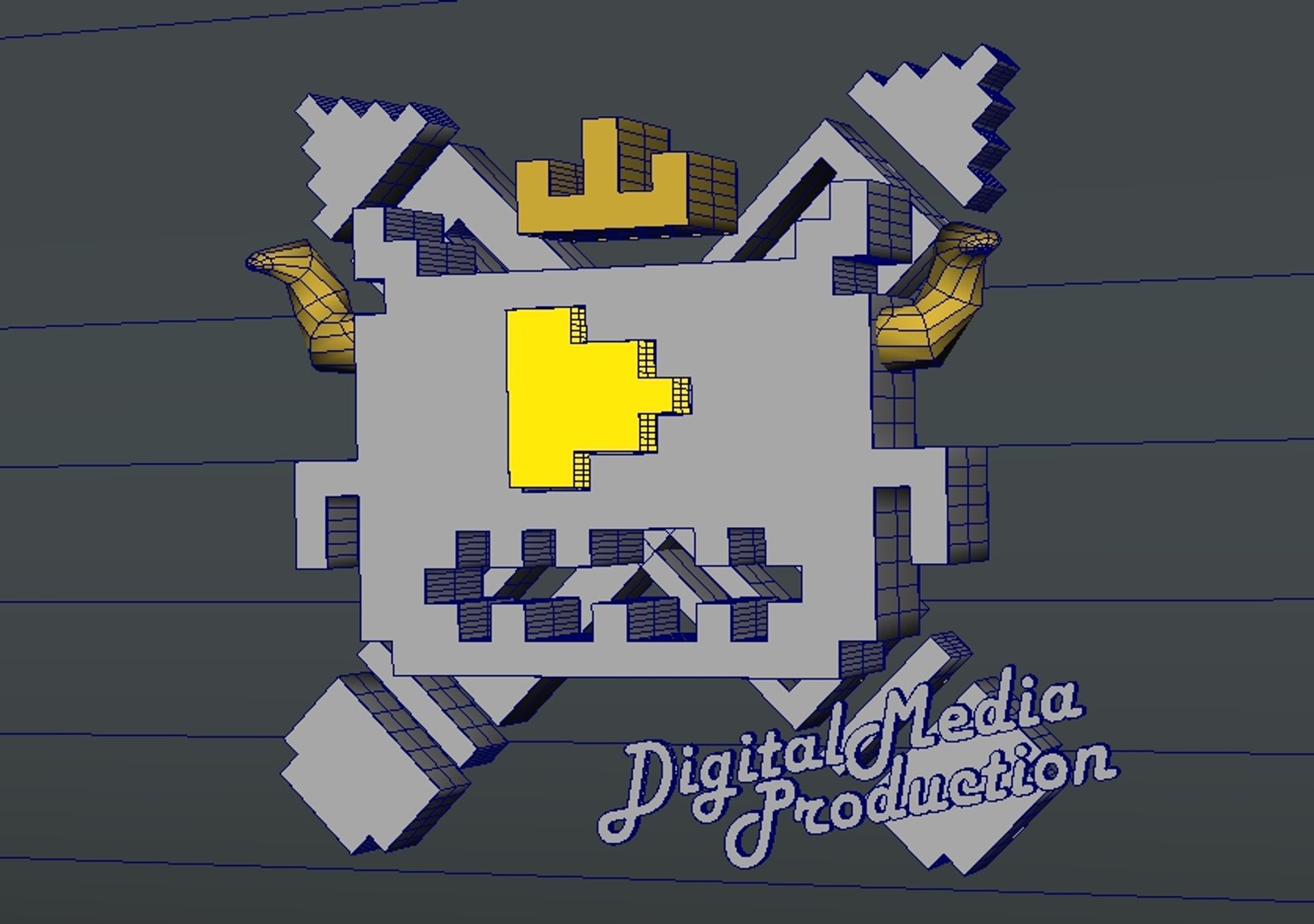 3D model pixel logo 8bits - TurboSquid 1387121