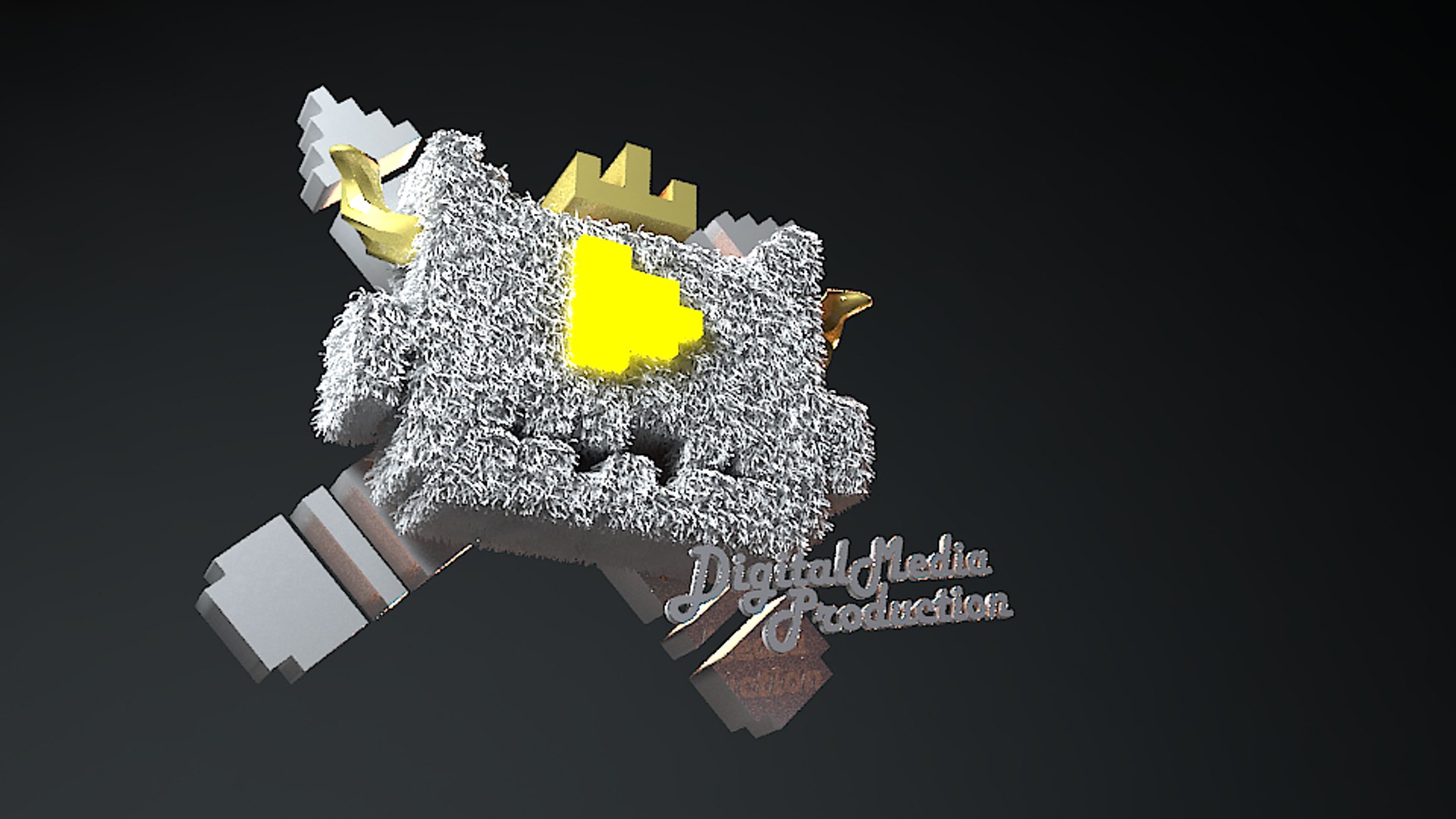 3D model pixel logo 8bits - TurboSquid 1387121