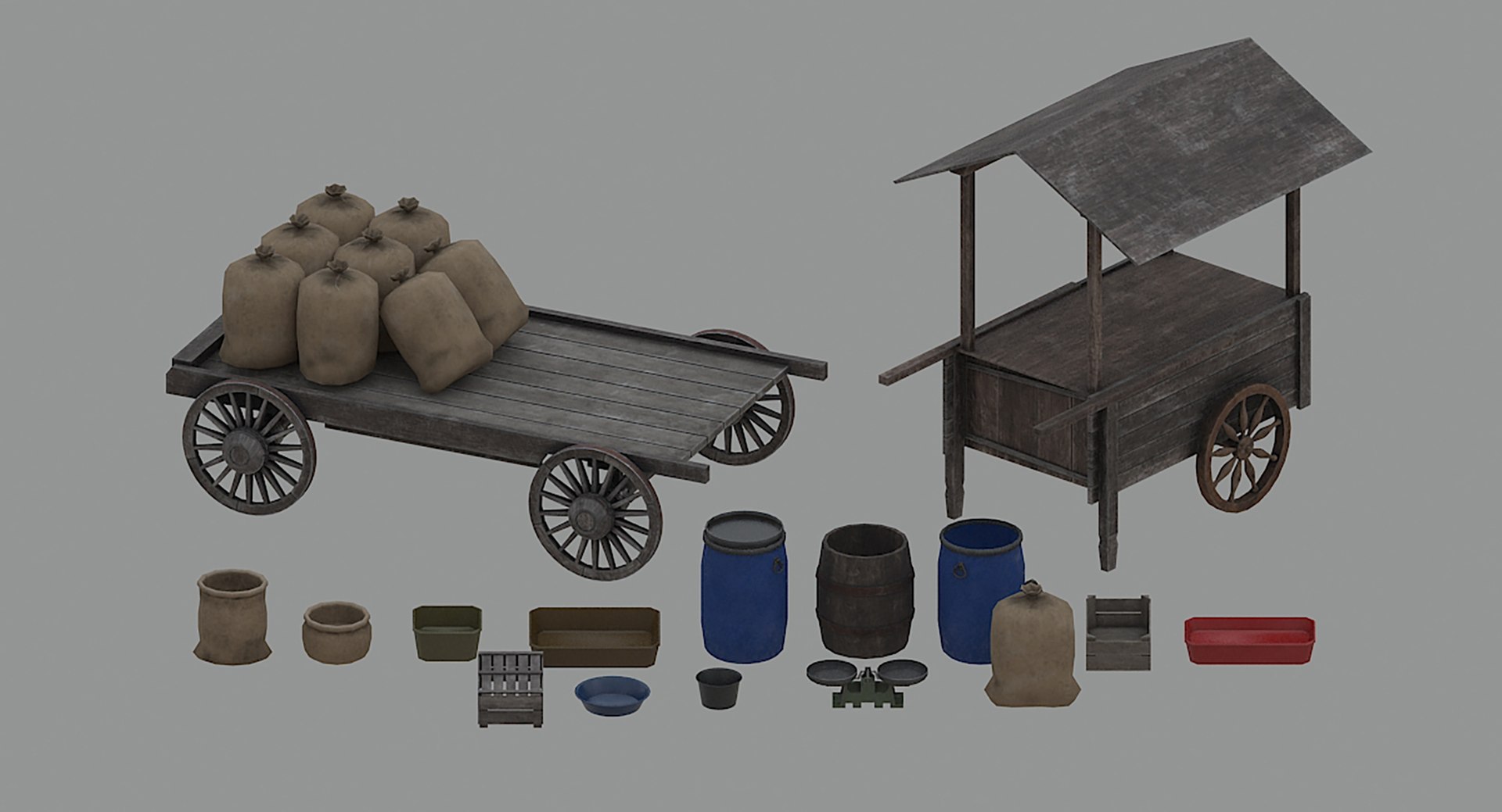 3D Market Carts And Props - TurboSquid 1736405