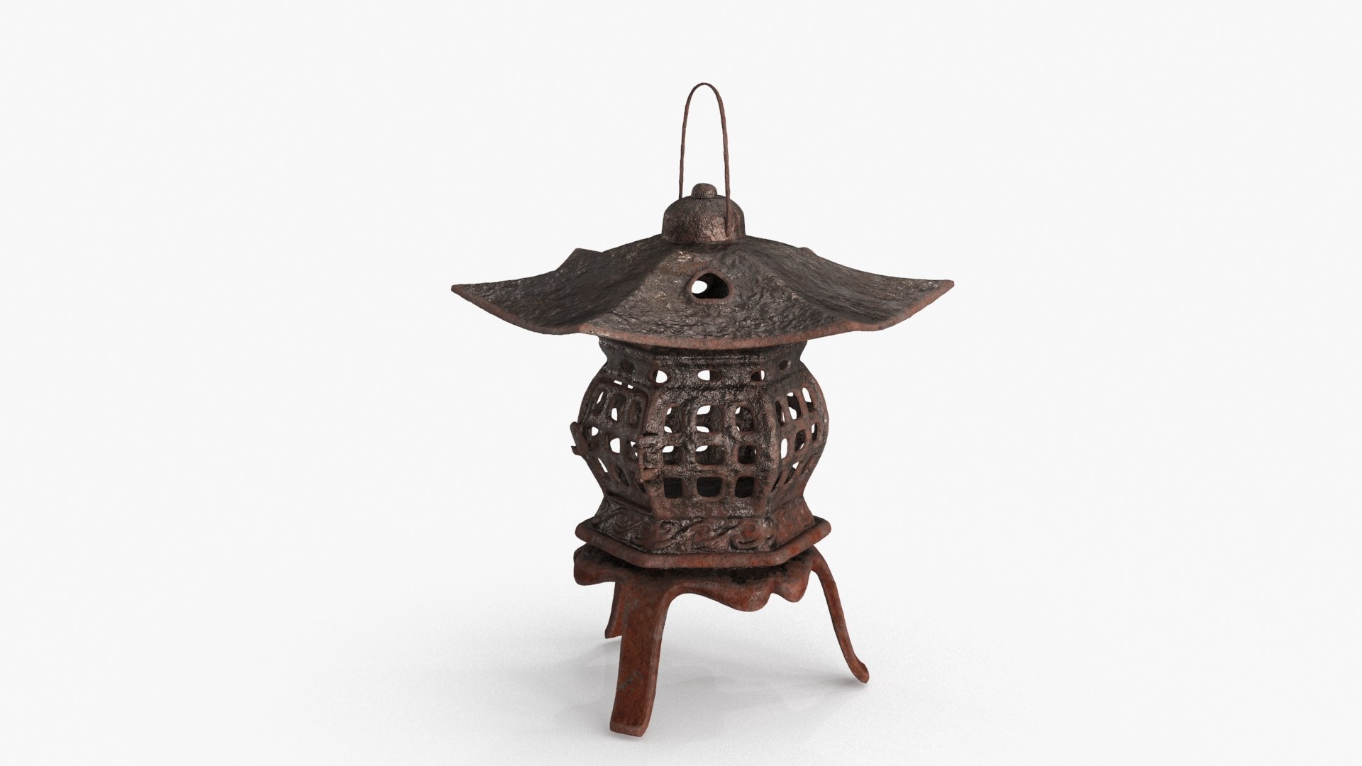Japanese Antique Metal Lantern 3D model - TurboSquid 1851204