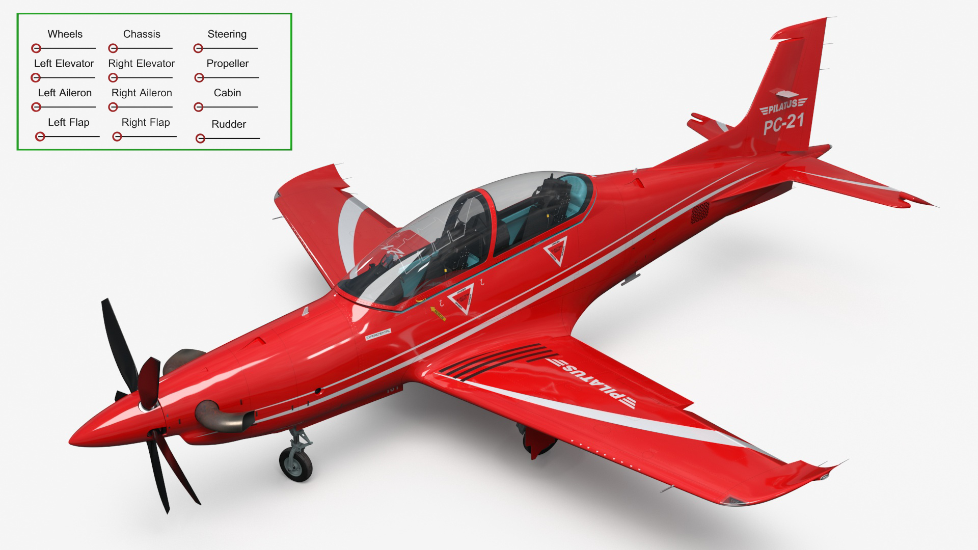 Training Aircraft Pilatus PC-21 Red Rigged 3D - TurboSquid 2256920