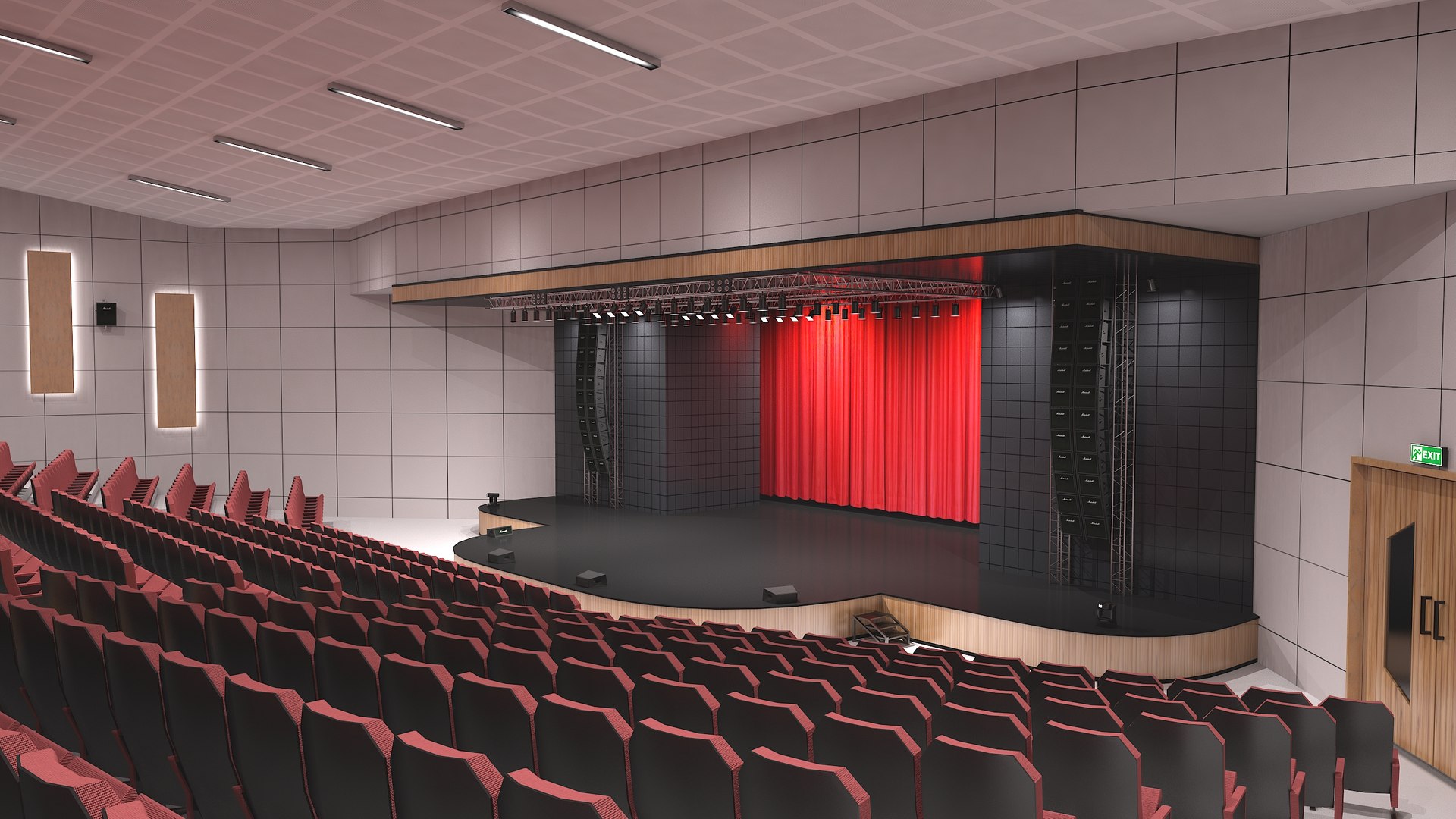 Theater Room Stage 3D Model - TurboSquid 1574397