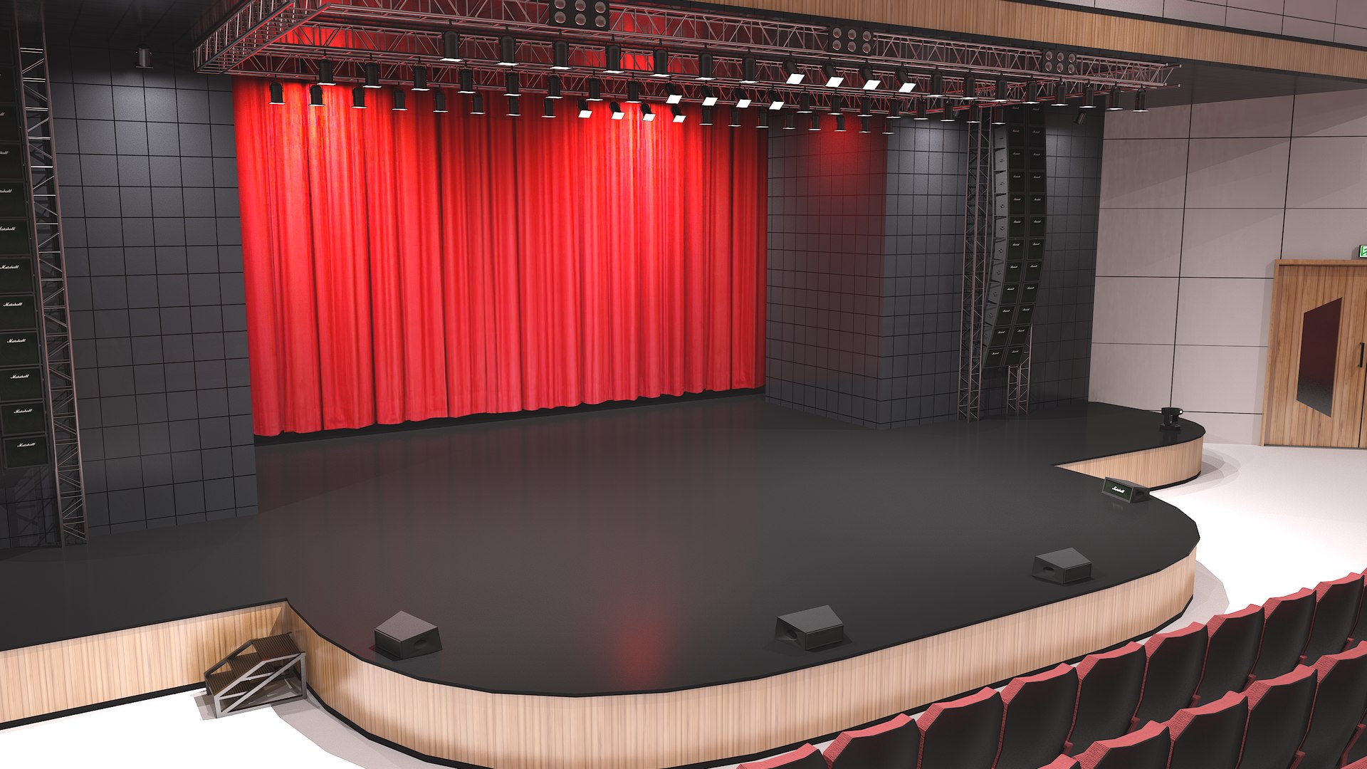 Theater Room Stage 3D Model - TurboSquid 1574397